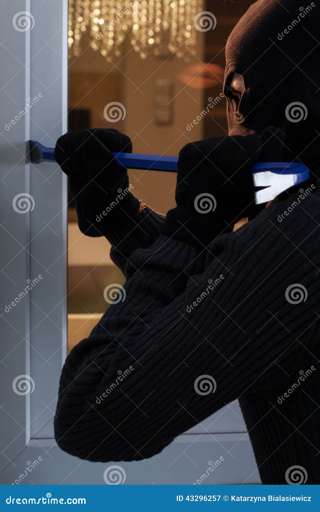 Burglar Breaking into the House Stock Image - Image of hands, crime ...