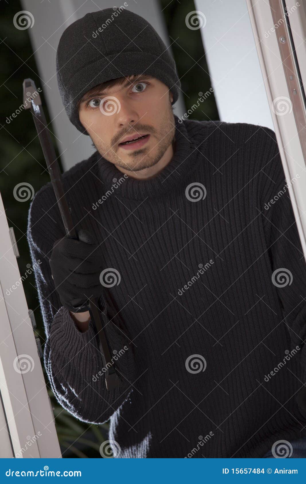 Burglar with crowbar stock photo. Image of thief, stealing - 15657484