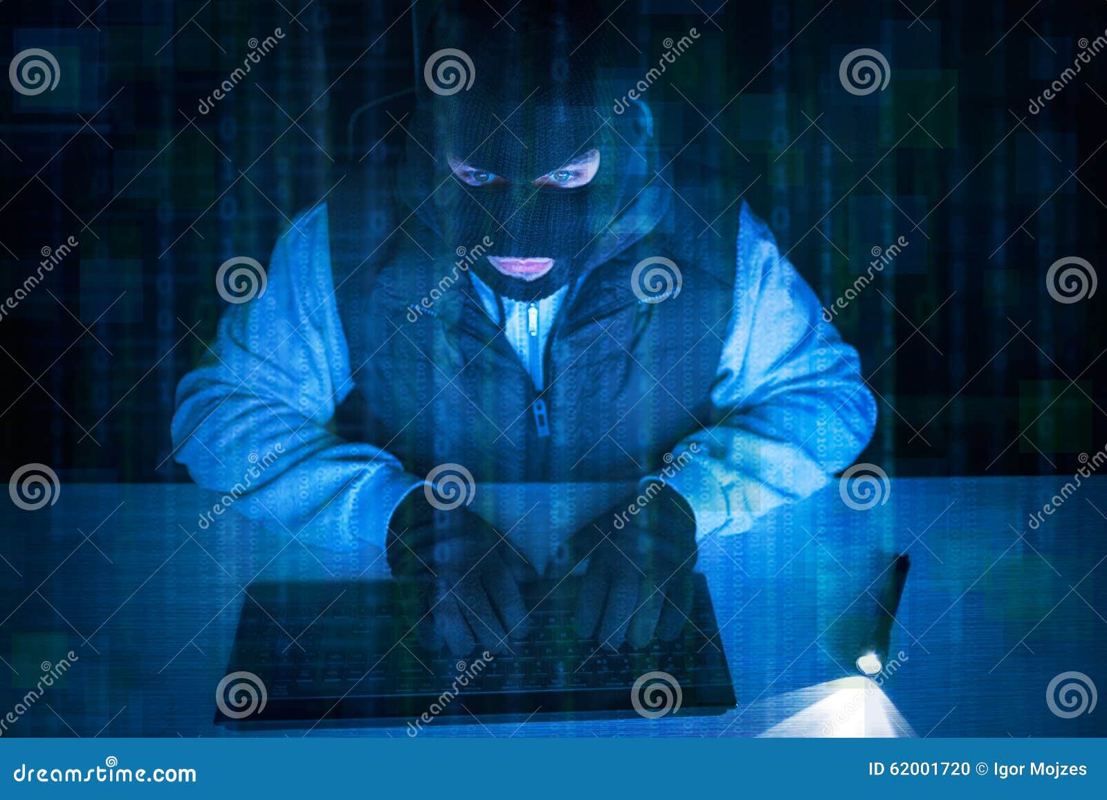 Burglar Hacker Stealing Data in Dark Stock Photo - Image of night ...