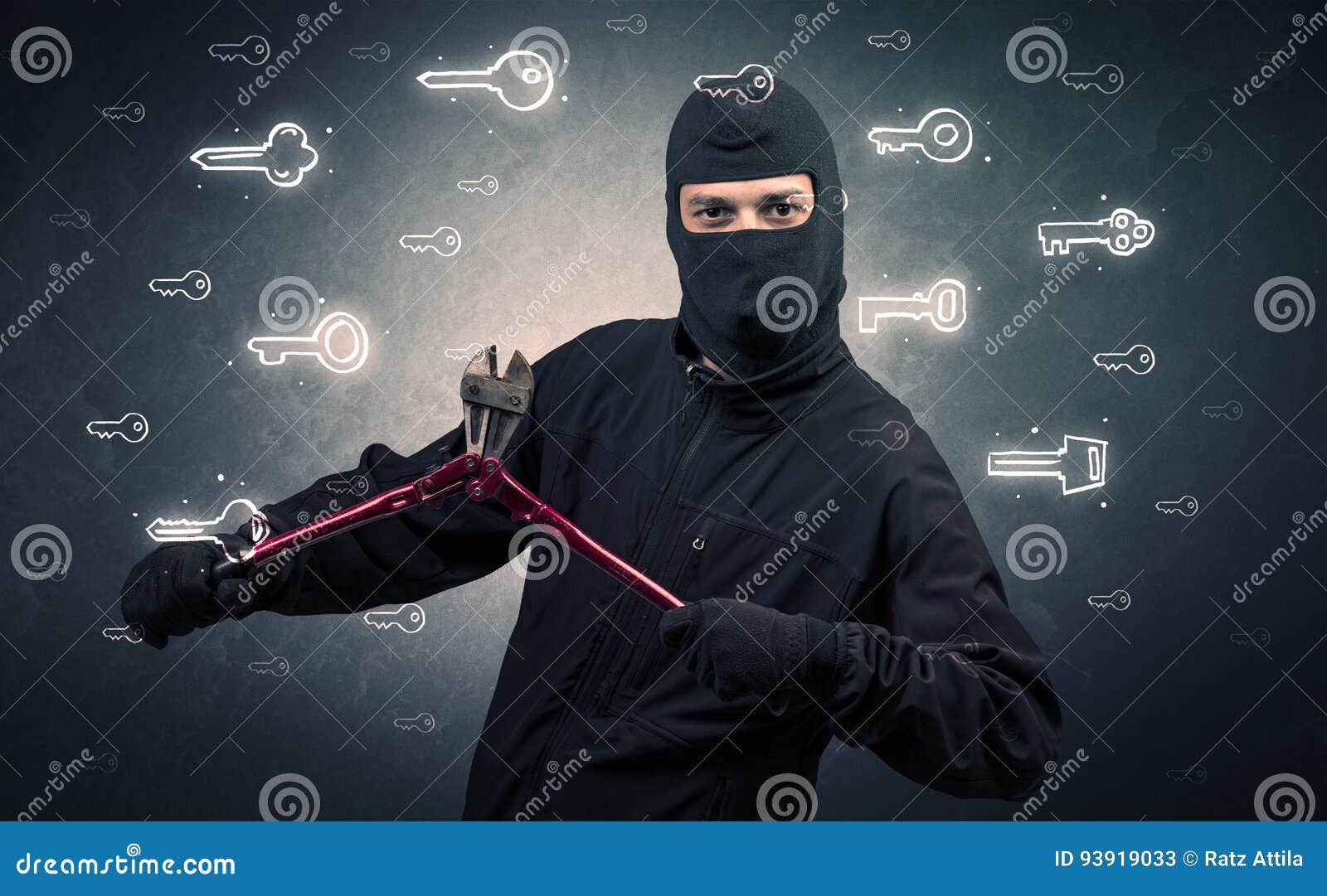 Burglar holding tool. stock image. Image of balaclava - 93919033
