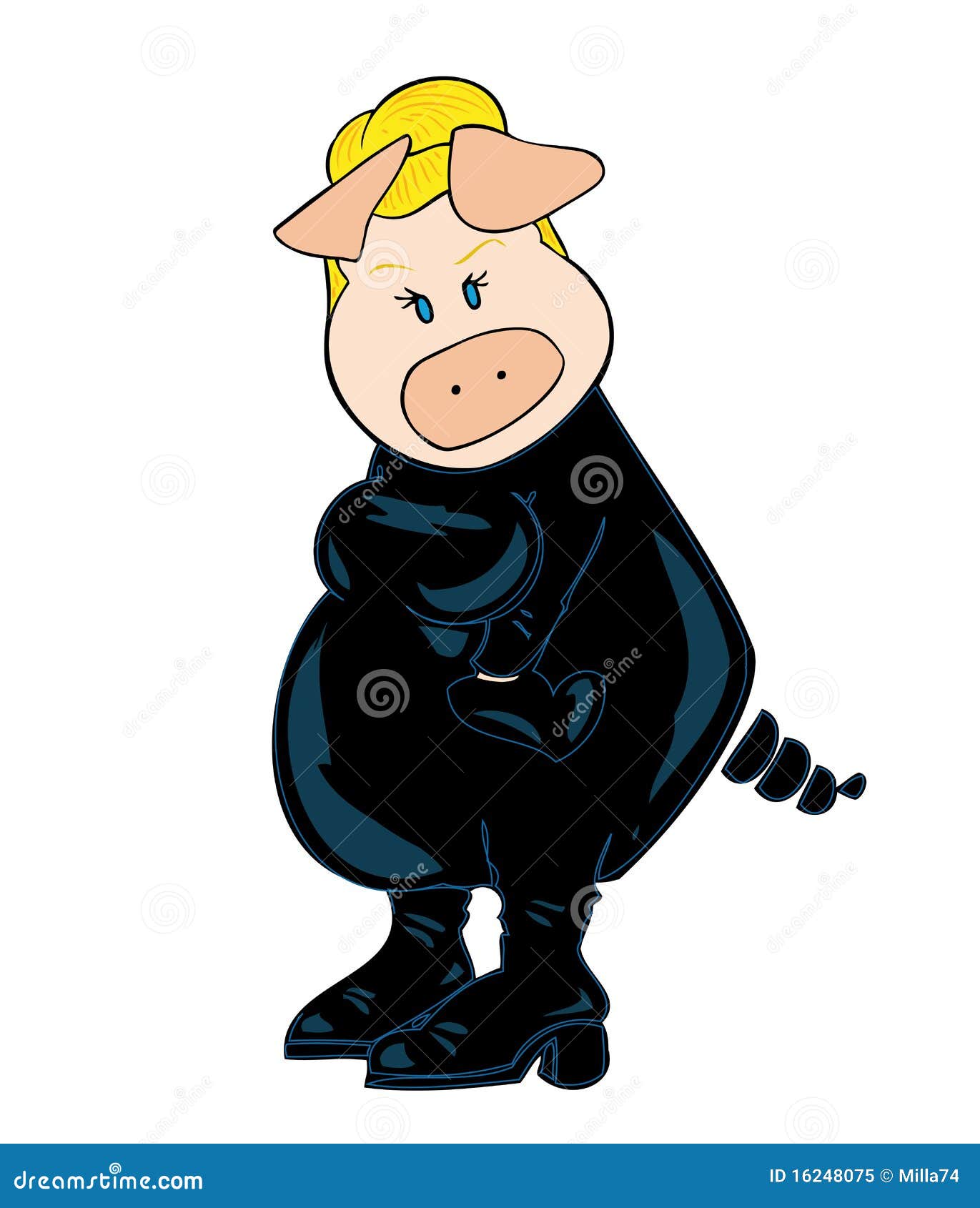 Burglar Pig. stock vector. Illustration of black, drawing - 16248075