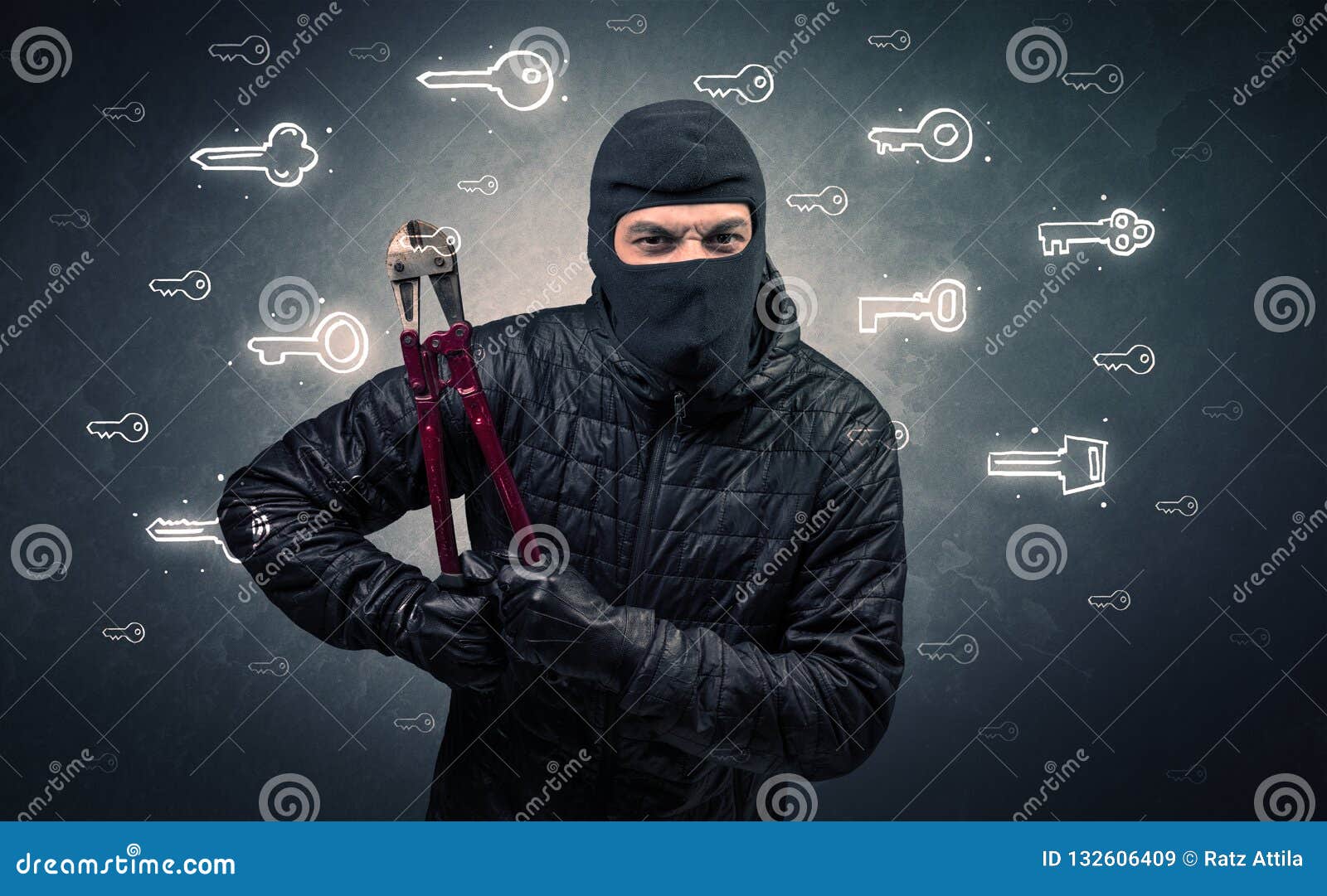 Burglar holding tool. stock image. Image of burglary - 132606409