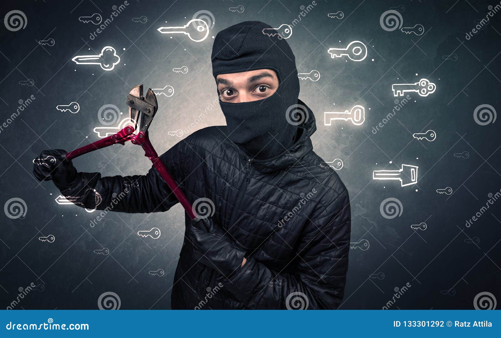 Burglar holding tool. stock photo. Image of mugger, hijack - 133301292
