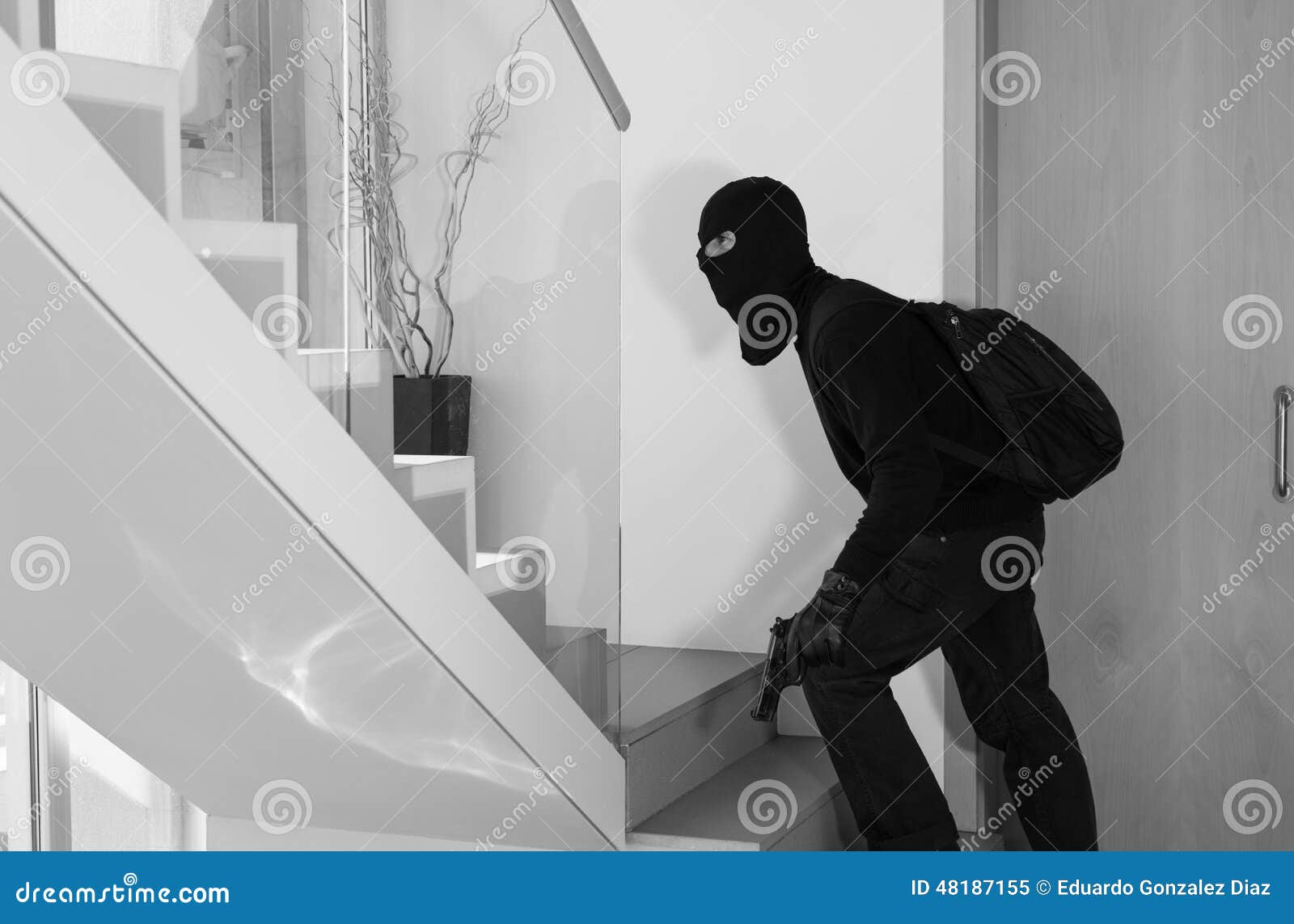 Burglar stealing stock image. Image of house, ladder - 48187155
