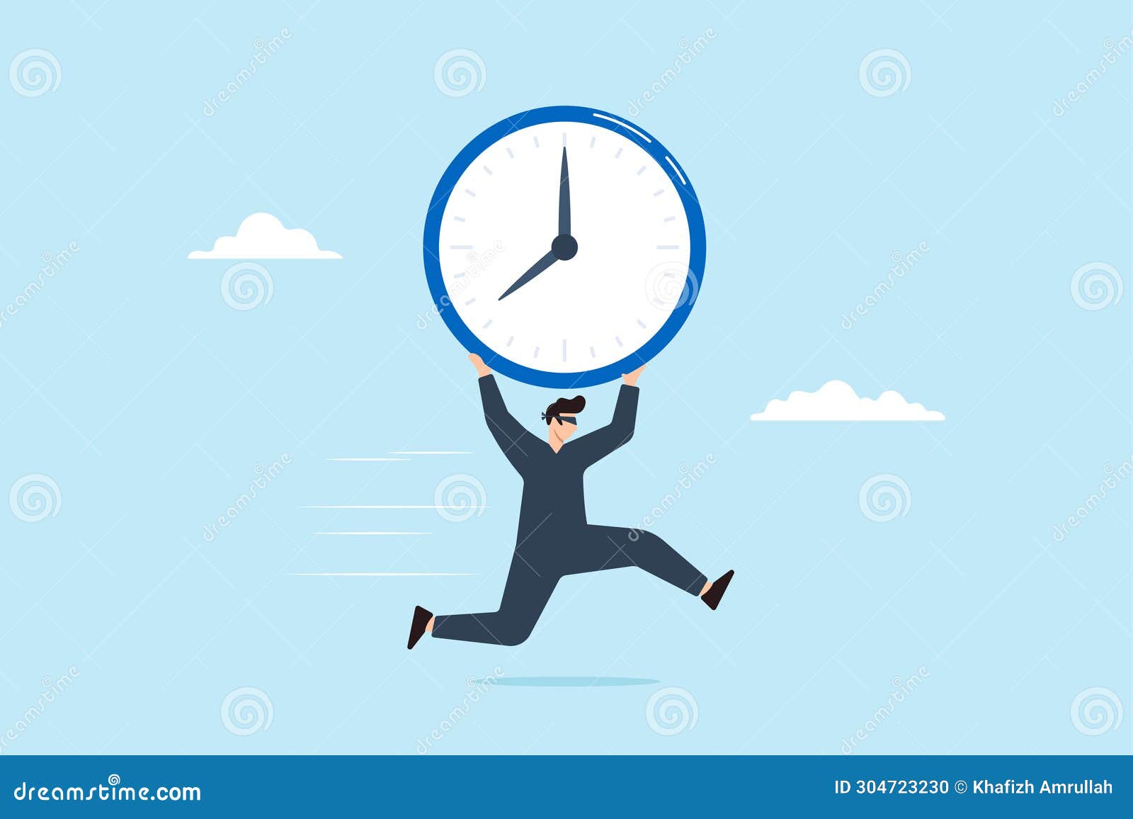 Burglar Stealing Time Clock and Run Away Stock Illustration ...