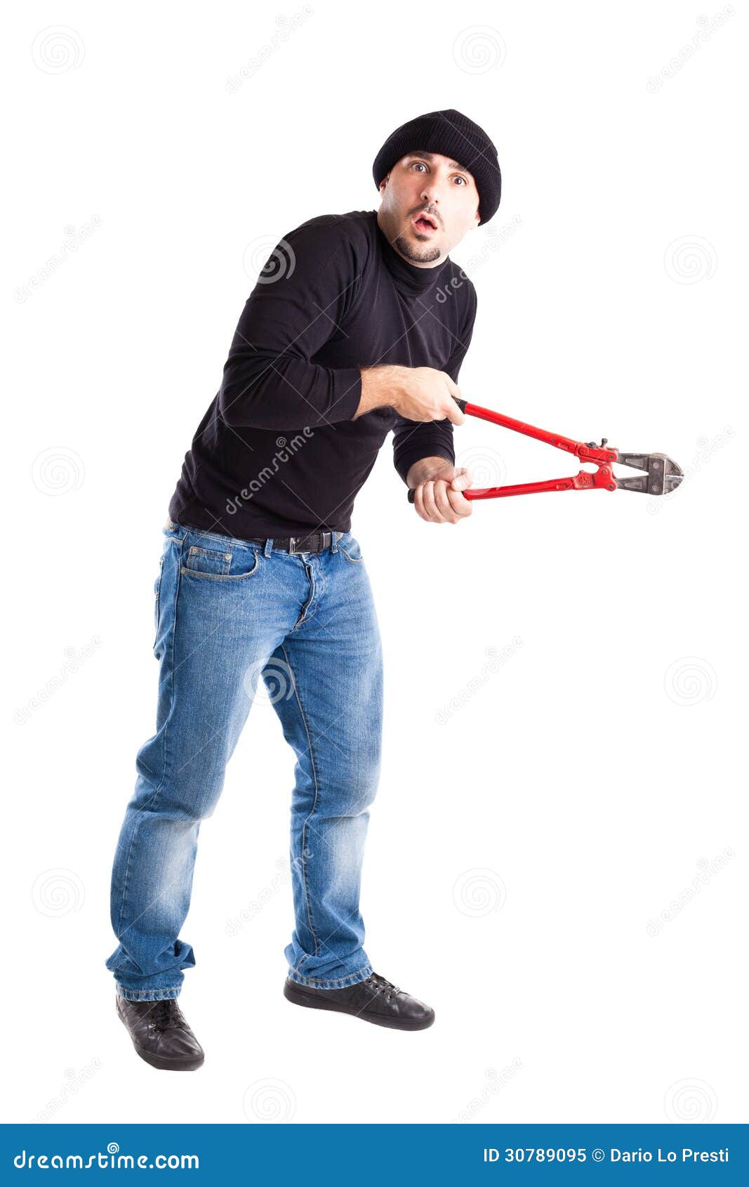 Burglar with wire cutters stock image. Image of black - 30789095