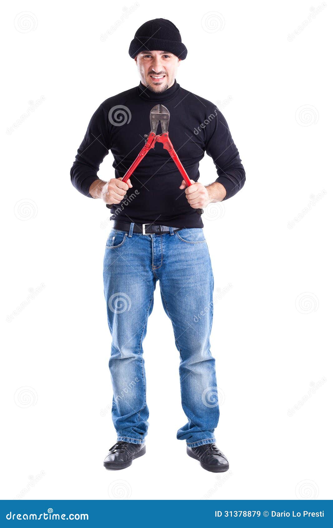 Burglar with wire cutters stock image. Image of black - 31378879