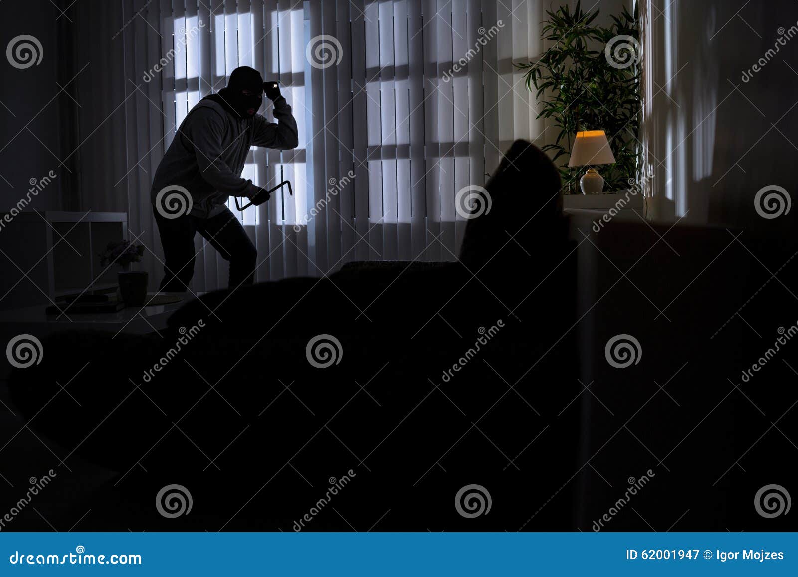 Burglary with Crowbar Breaking into a Home Stock Image - Image of ...