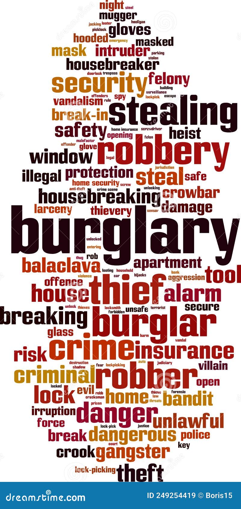 Burglary Word Cloud Cartoon Vector | CartoonDealer.com #160670023