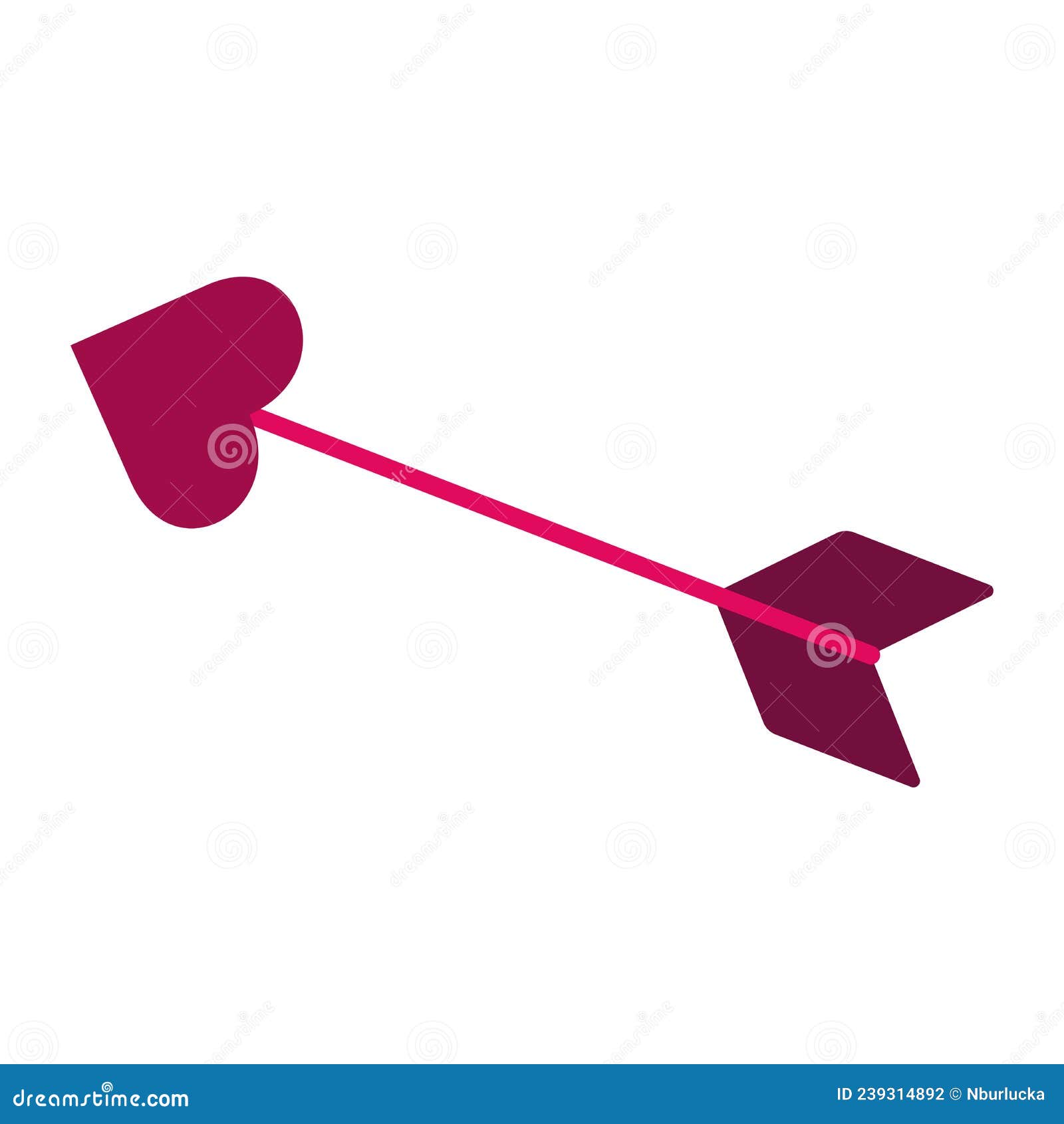 Burgundy Arrow with Heart Arrowhead Stock Vector - Illustration of ...