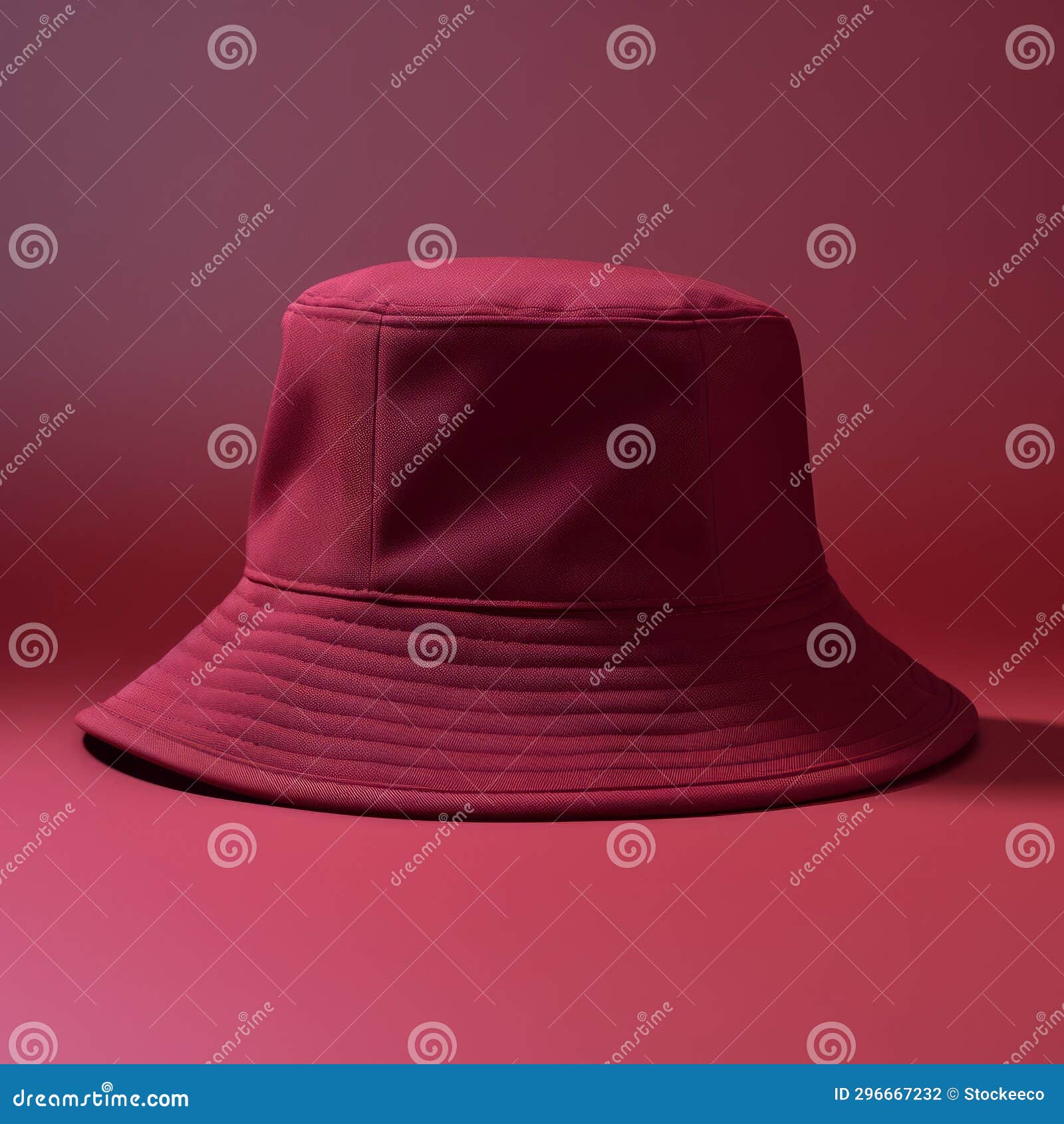 Burgundy Bucket Hat on Maroon Surface - Hyperrealistic Vray Tracing ...