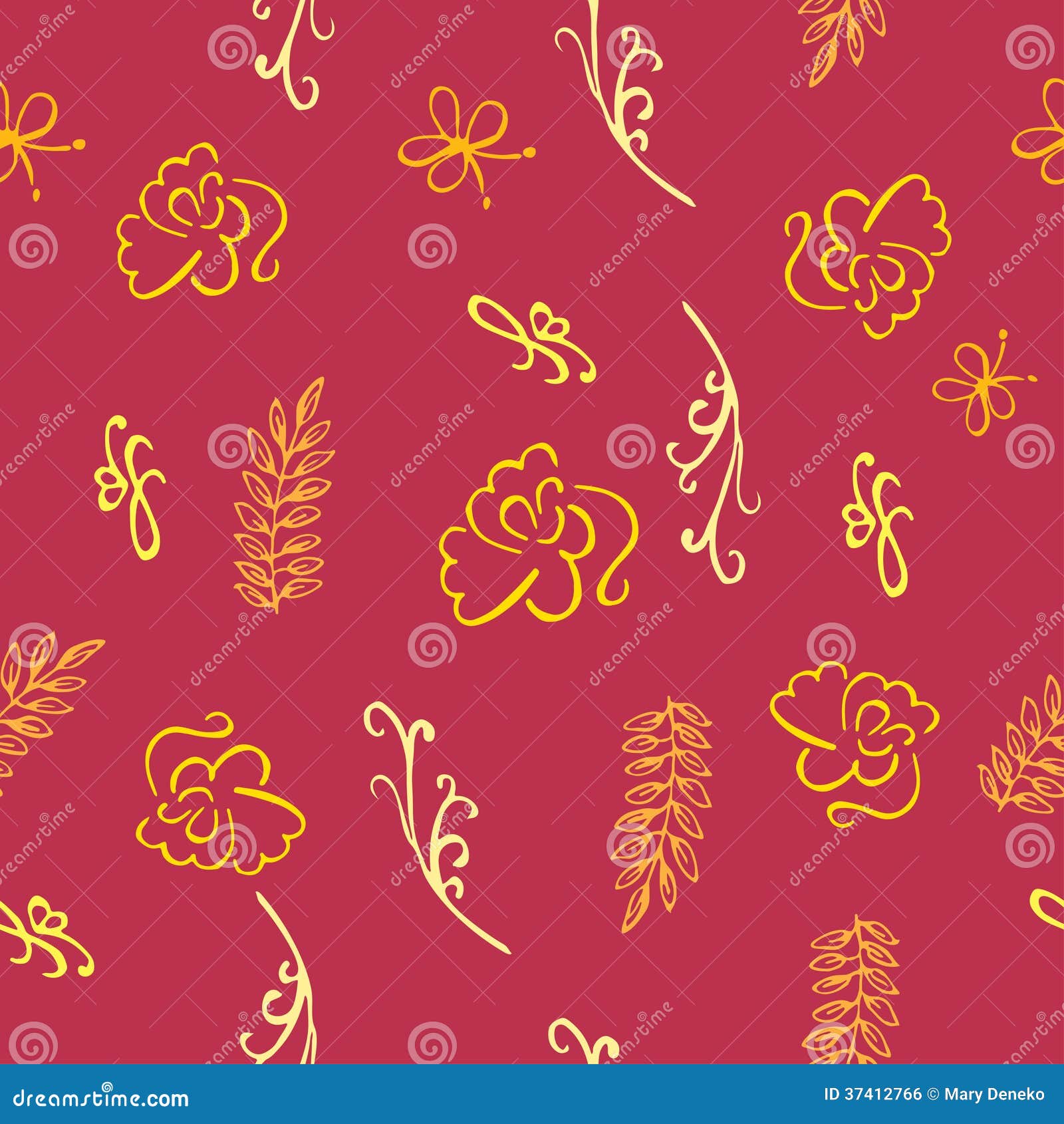 Burgundy Seamless Floral Pattern - Illustration Stock Vector ...