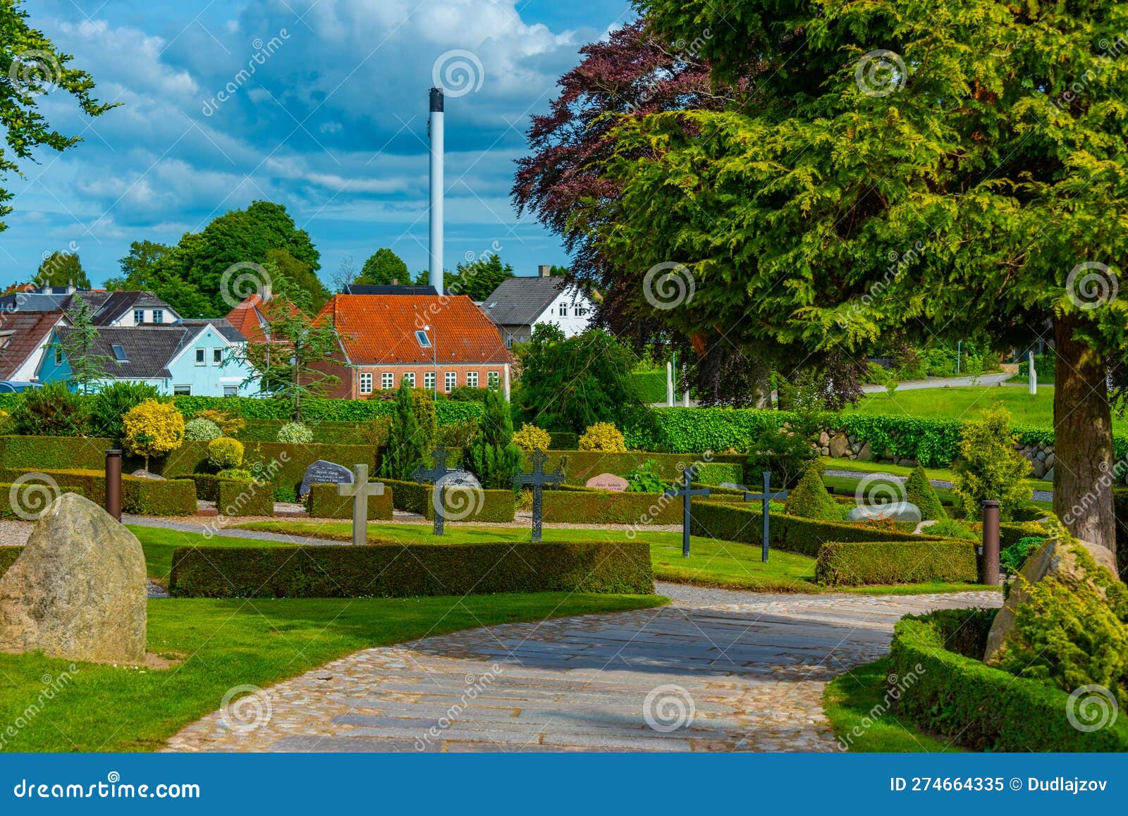 Burial Mound in Jelling, Denmark Stock Image - Image of stone, blue ...