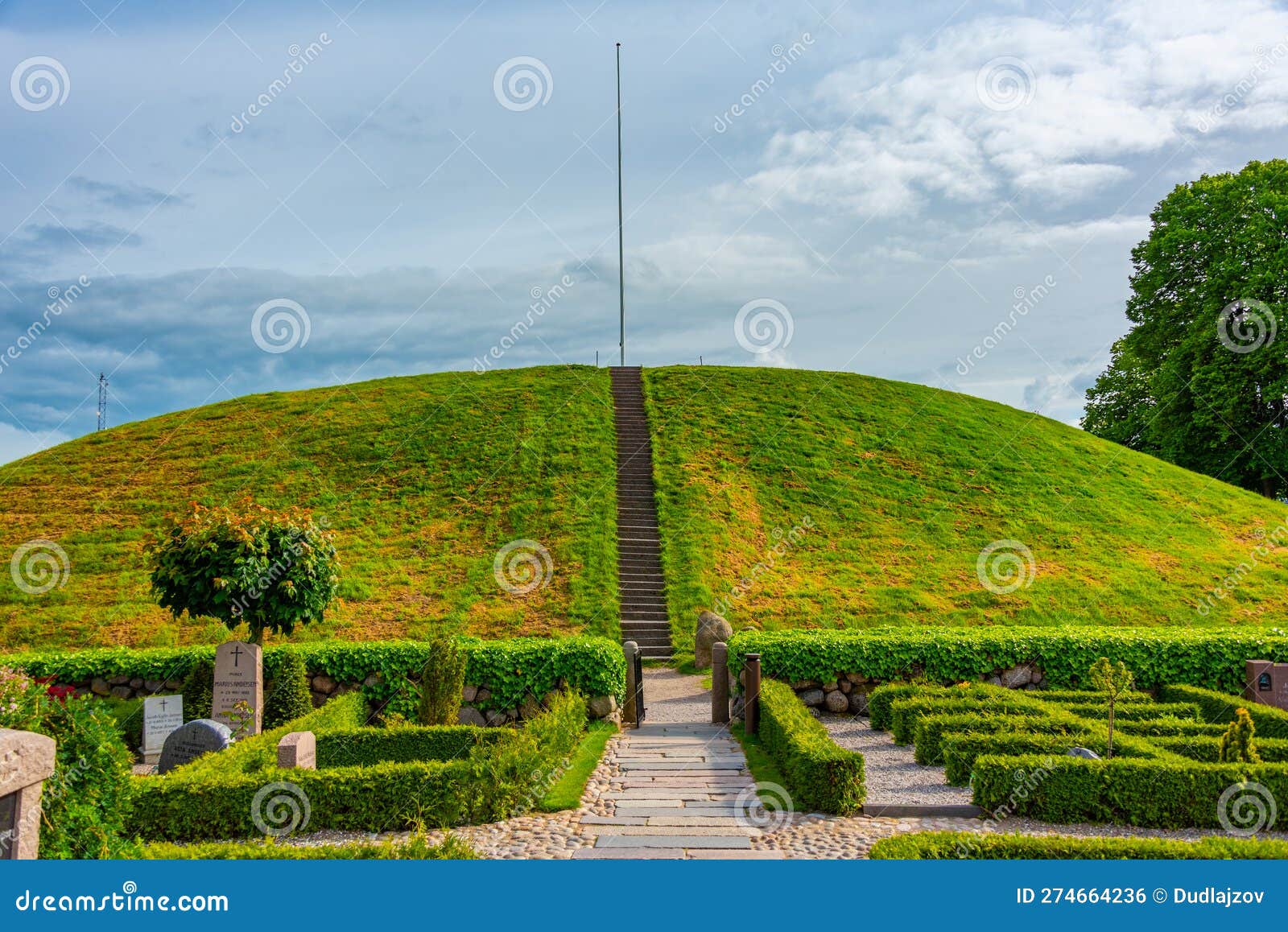 Burial Mound in Jelling, Denmark Stock Photo - Image of museum ...
