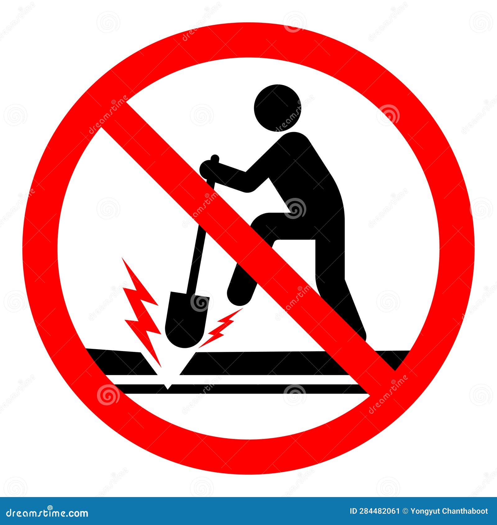 Buried Cable Do Not Dig Symbol Sign ,Vector Illustration, Isolate on ...