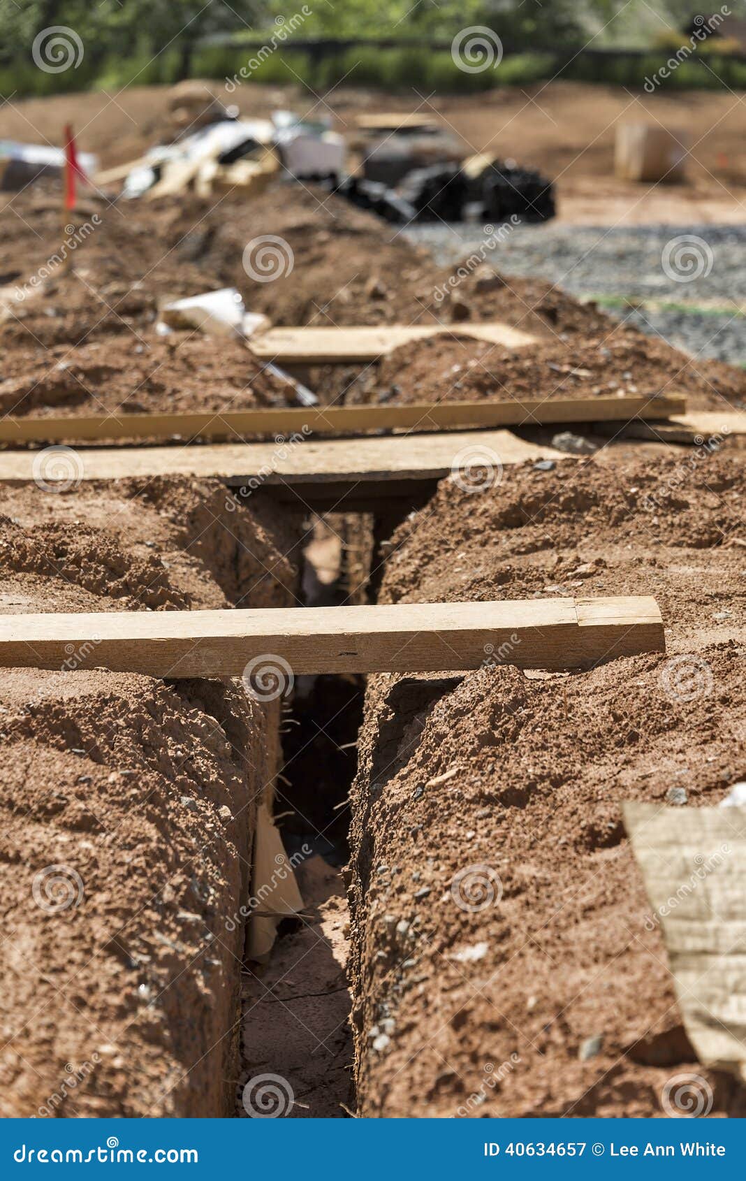 Utility Trench On Construction Site Royalty-Free Stock Photography ...