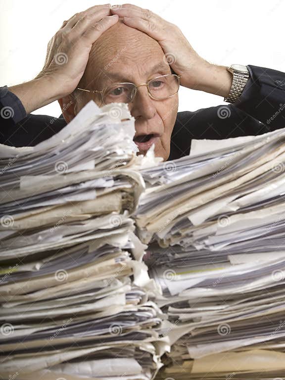 Buried in papers stock photo. Image of businessman, administration ...