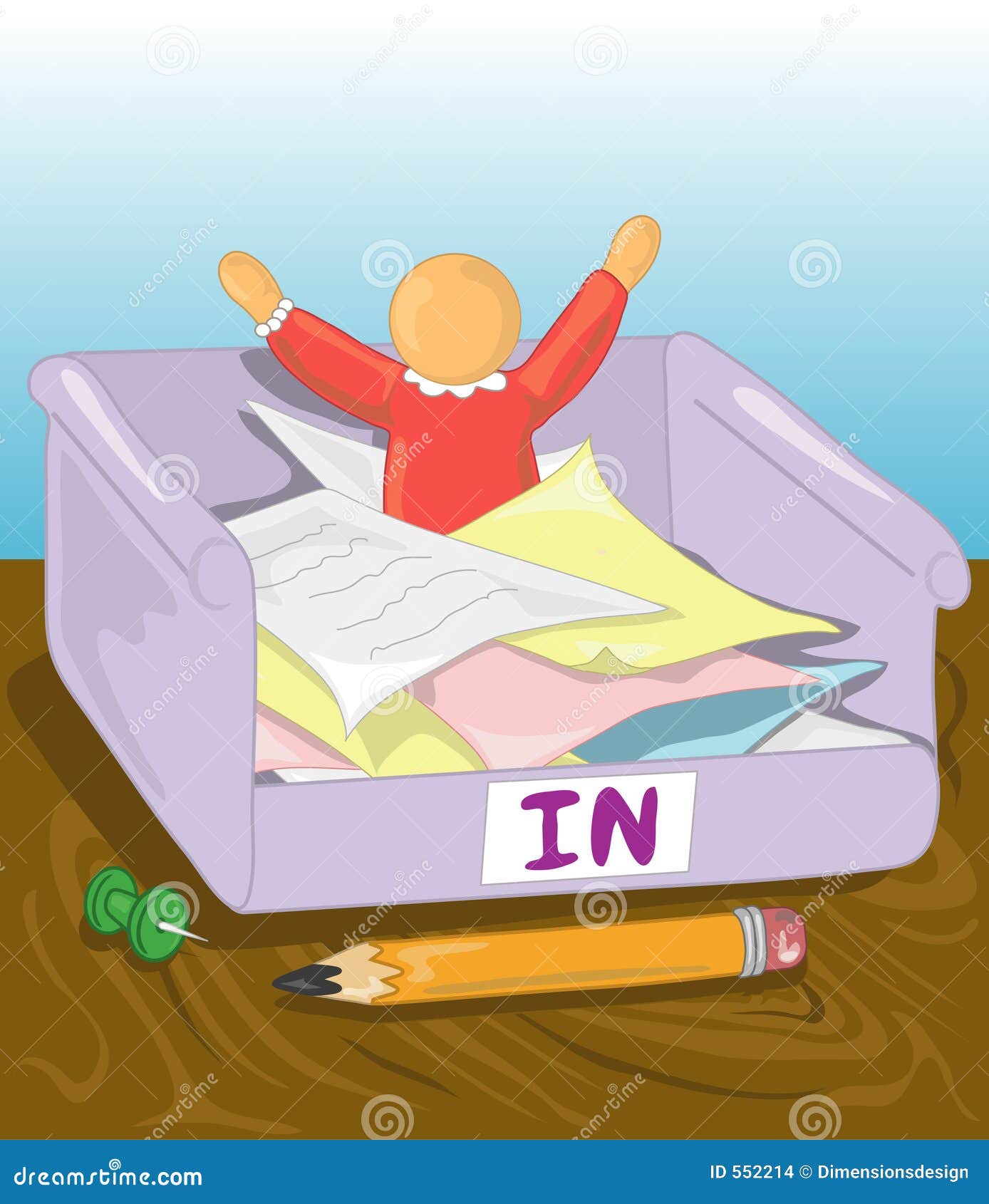 Buried in paperwork stock vector. Illustration of proffesion - 552214