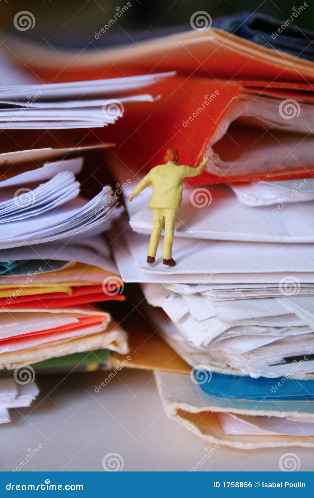 Buried under paper work stock photo. Image of literate - 1758856
