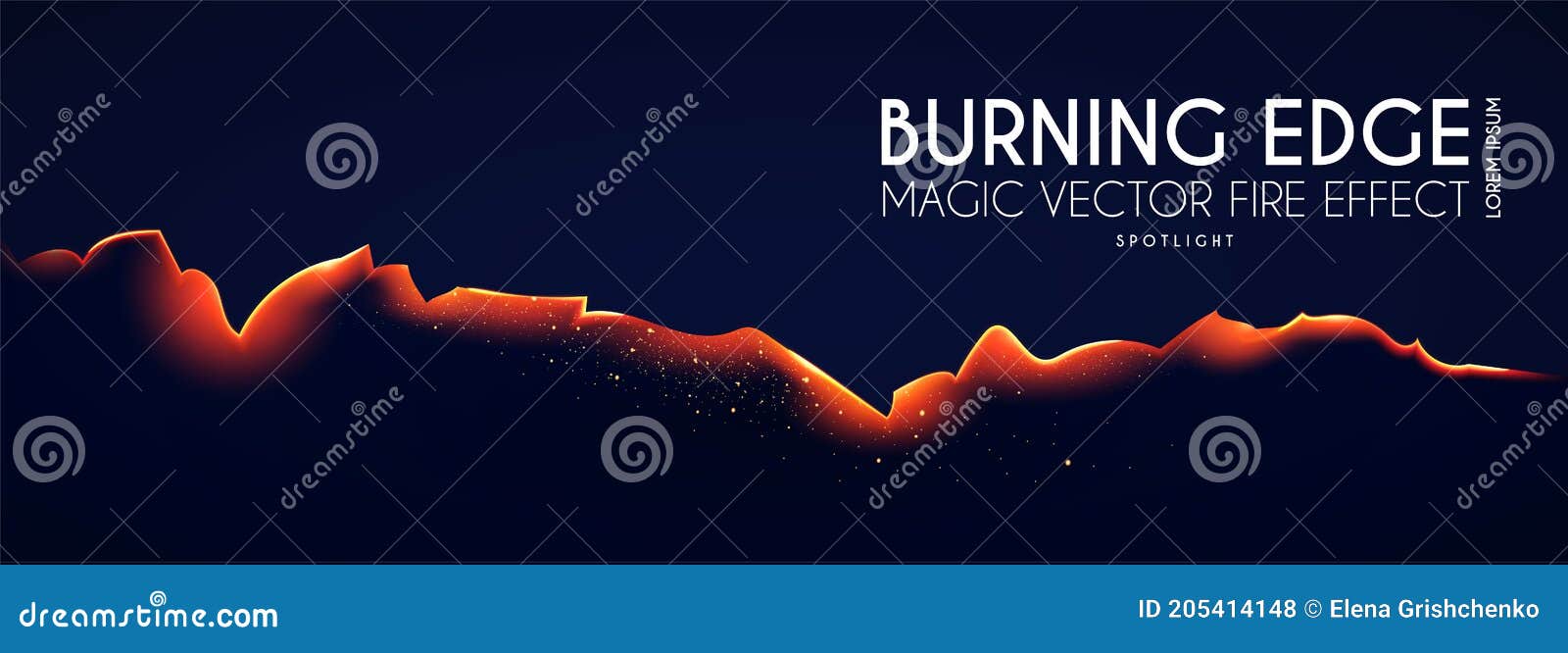 Burining Ragged Edge Shining Design. Fire And Light Effect Vector ...