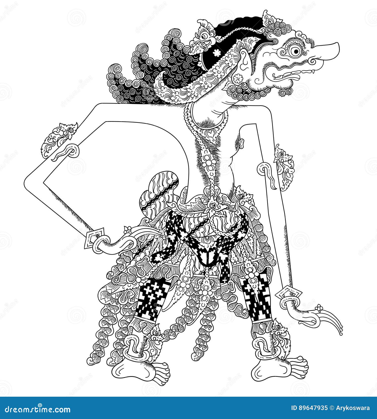 Burisrawa stock vector. Illustration of gunawan, anila - 89647935