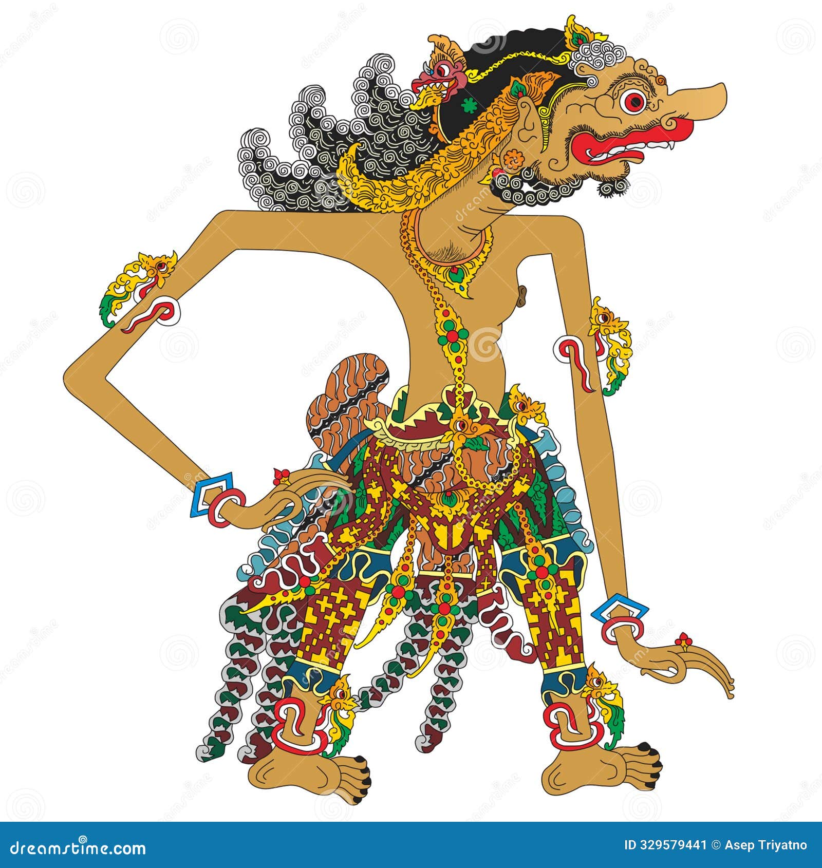 Wayang Puppet Shadow - Burisrawa Stock Illustration - Illustration of ...