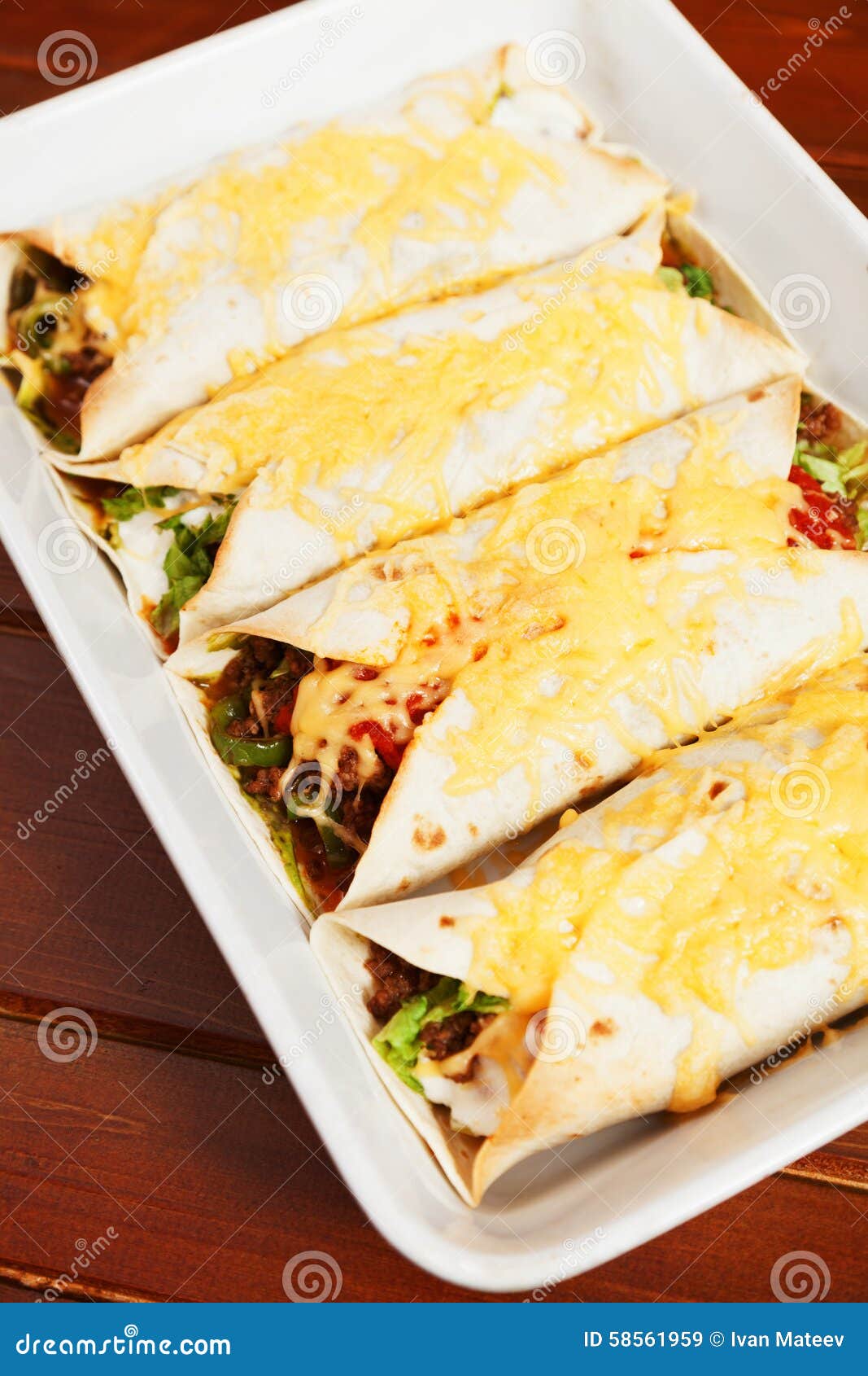 Burittos stock image. Image of food, dish, tortilla, buritto - 58561959