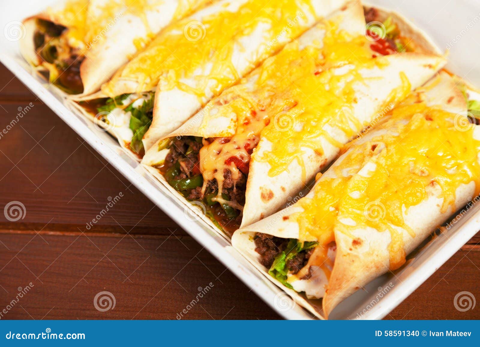 Burittos stock photo. Image of burito, cheese, mexican - 58591340