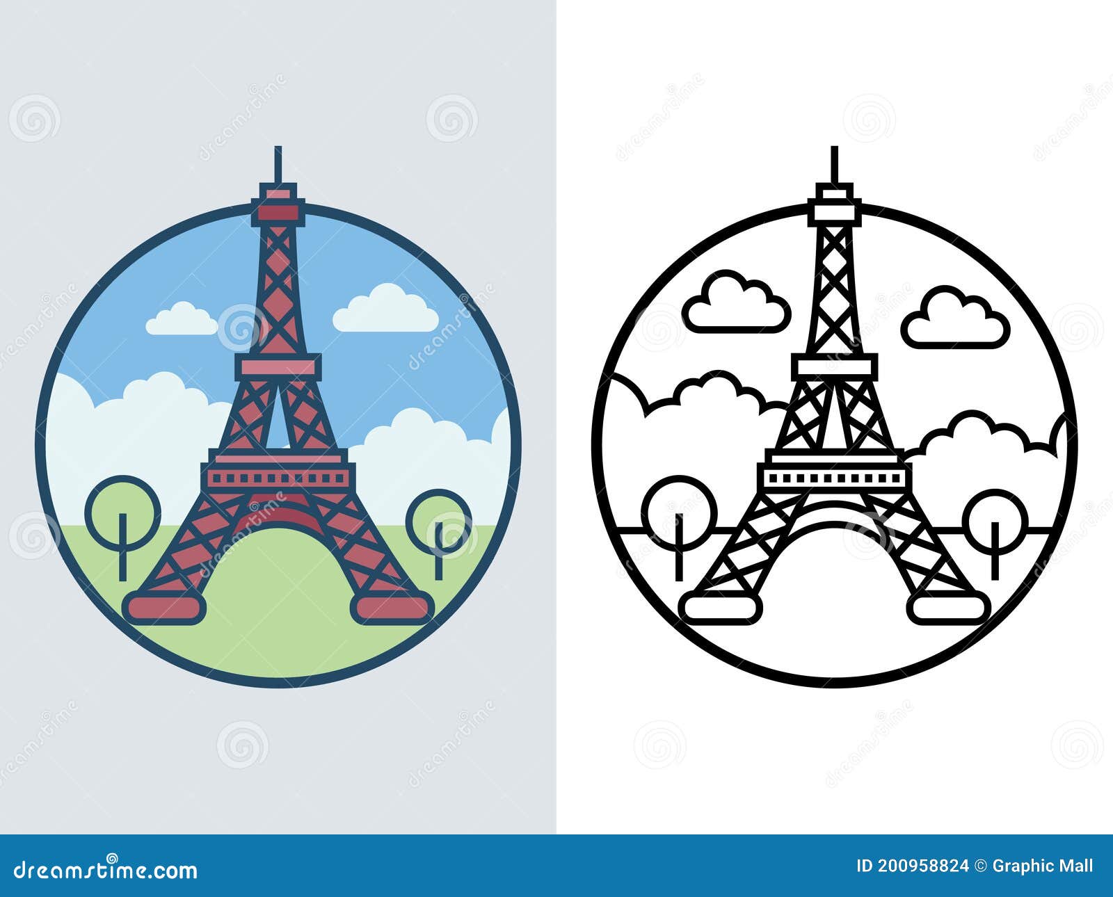 World Famous Building - Paris Stock Vector - Illustration of france ...