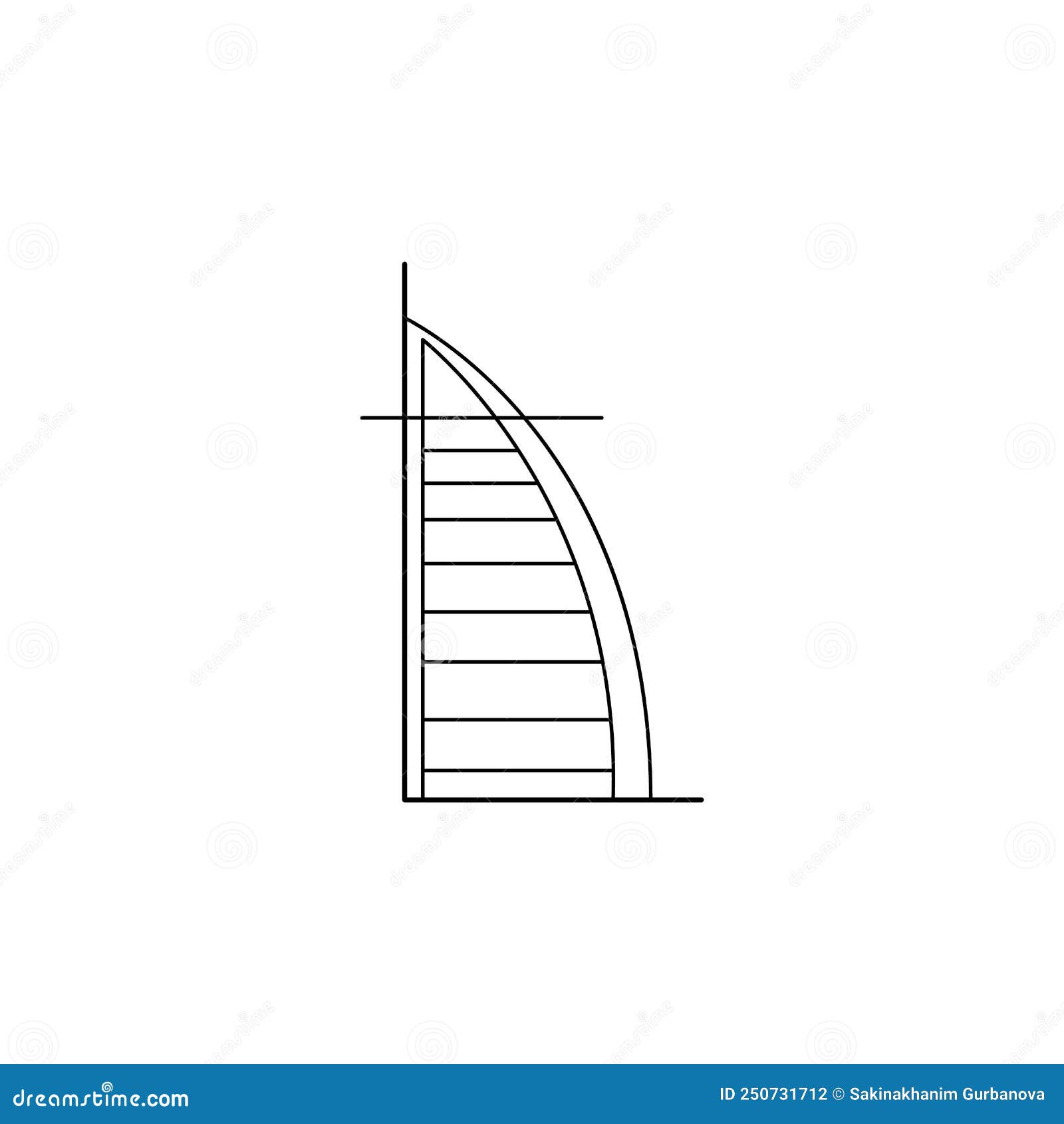 Burj Al Arab Icon. Building Stock Vector - Illustration of travel ...