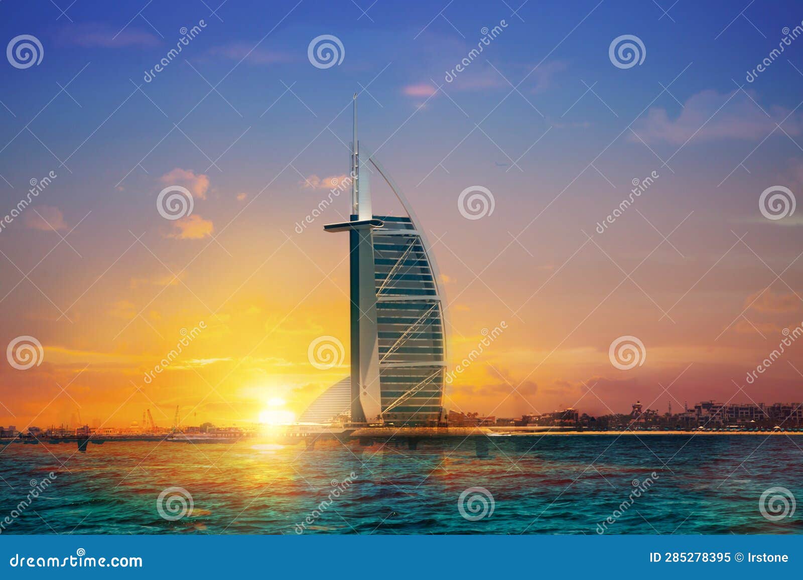 Burj Al Arab View from the Sea Editorial Image - Image of front ...