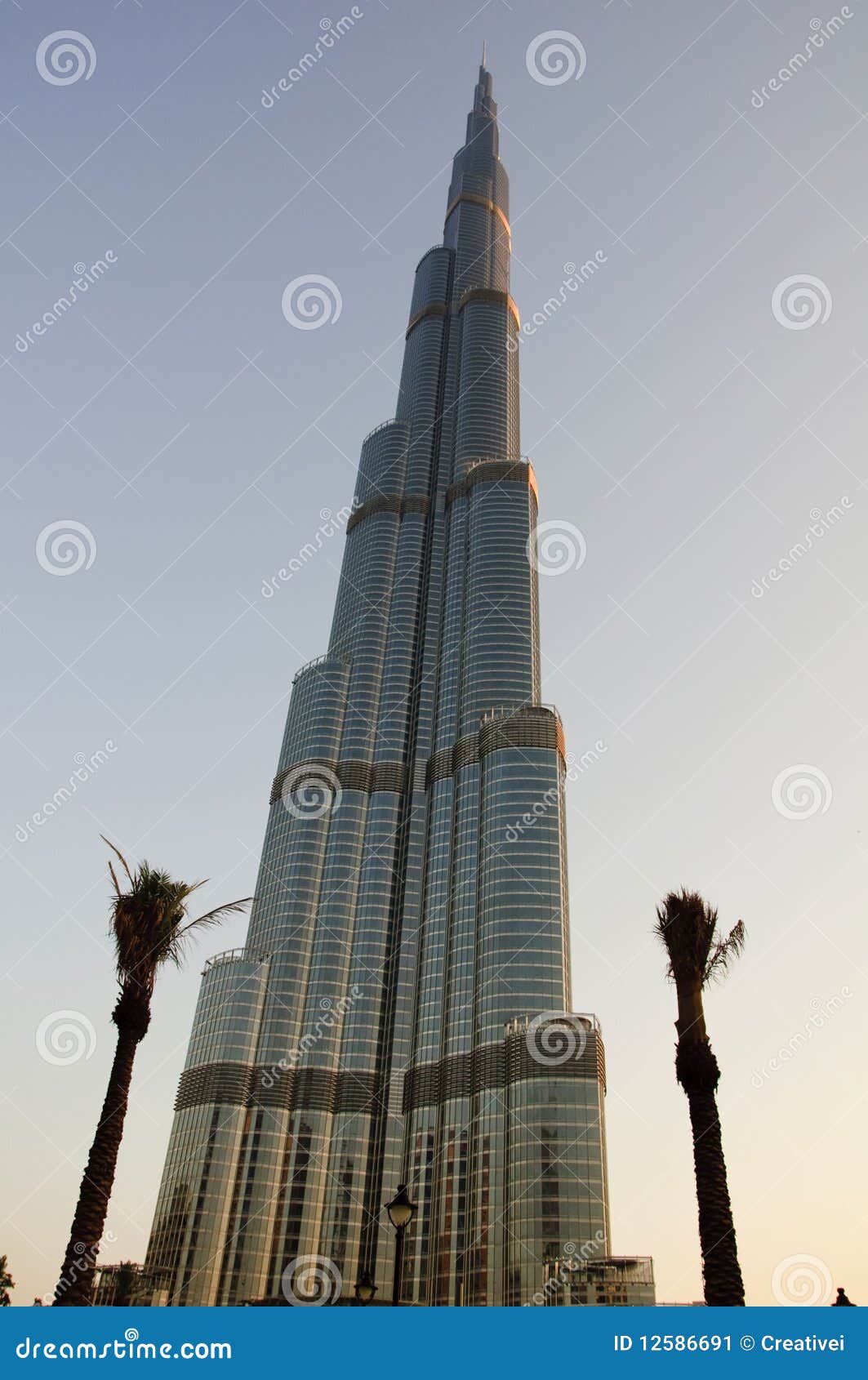 Burj Dubai palm tree editorial photo. Image of arabian - 12586691