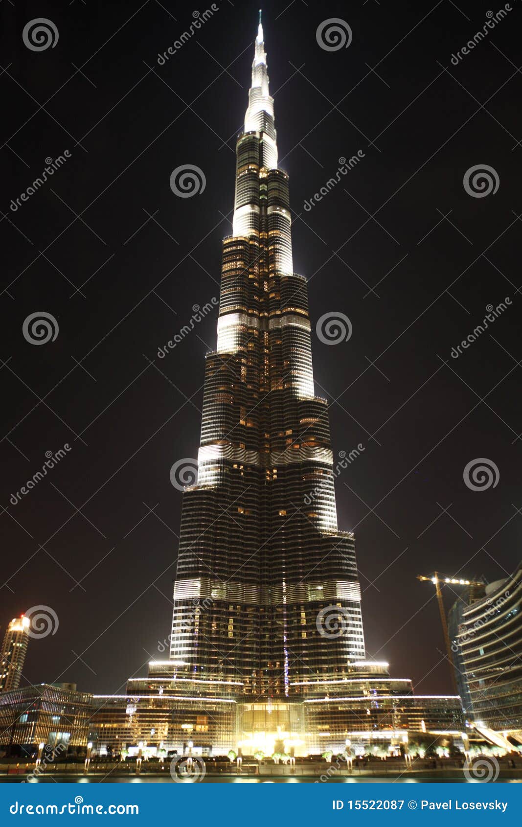 Burj Dubai Skyscraper at Night Time General View Stock Image - Image of ...