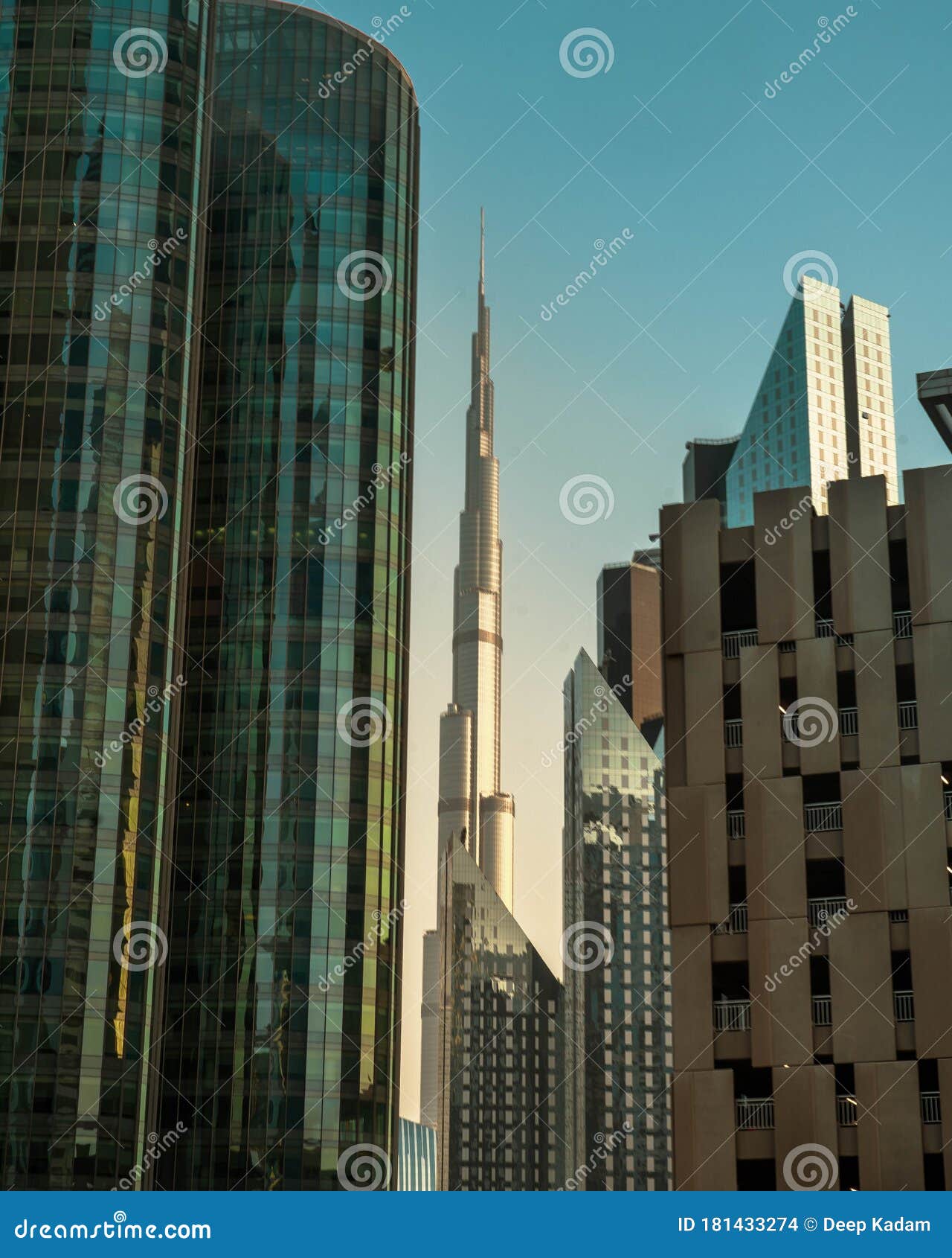 The Tallest Building in the World through Other Towers Editorial Stock ...