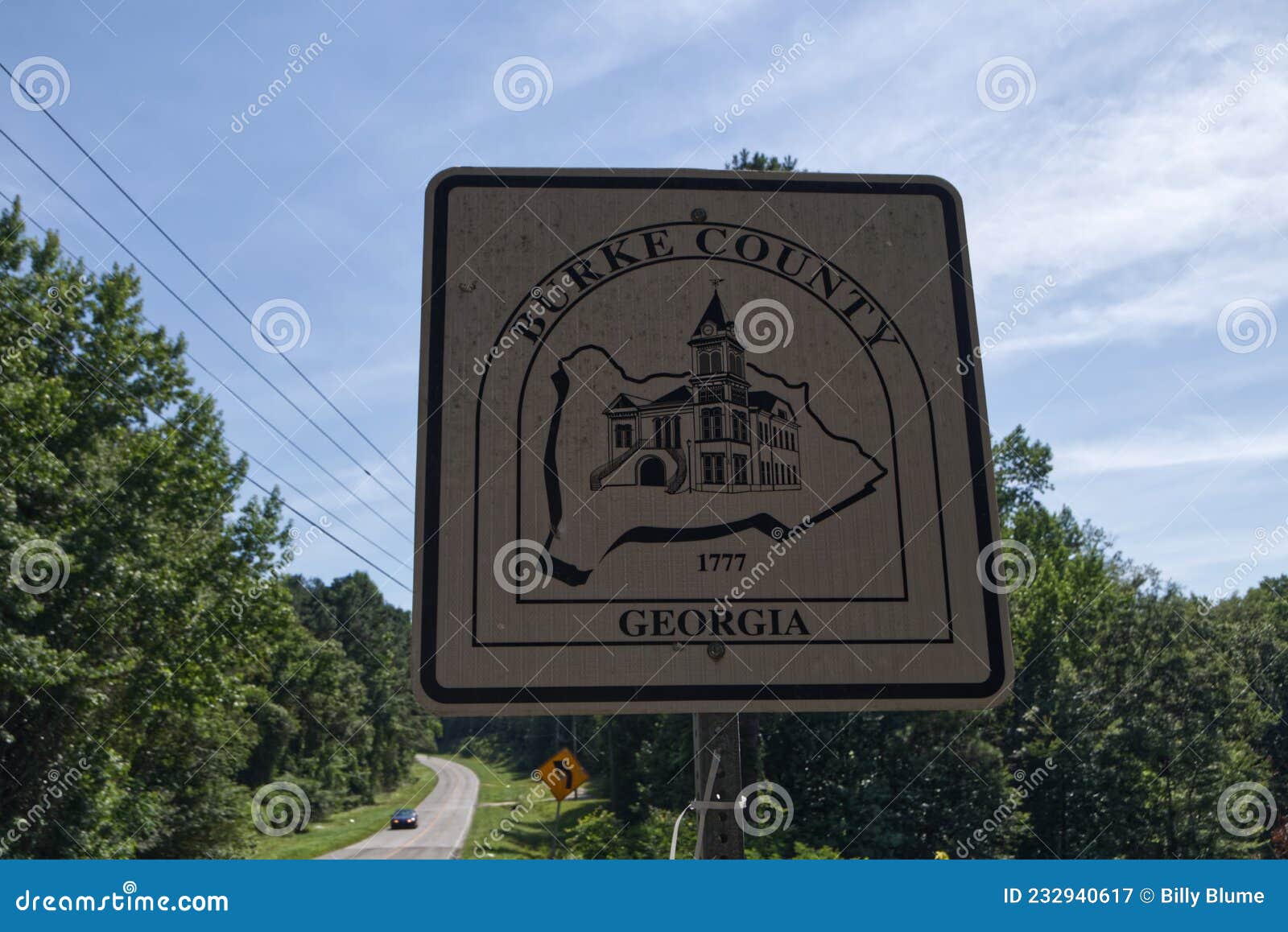 Burke County County Line Sign Editorial Photography - Image of welcome ...