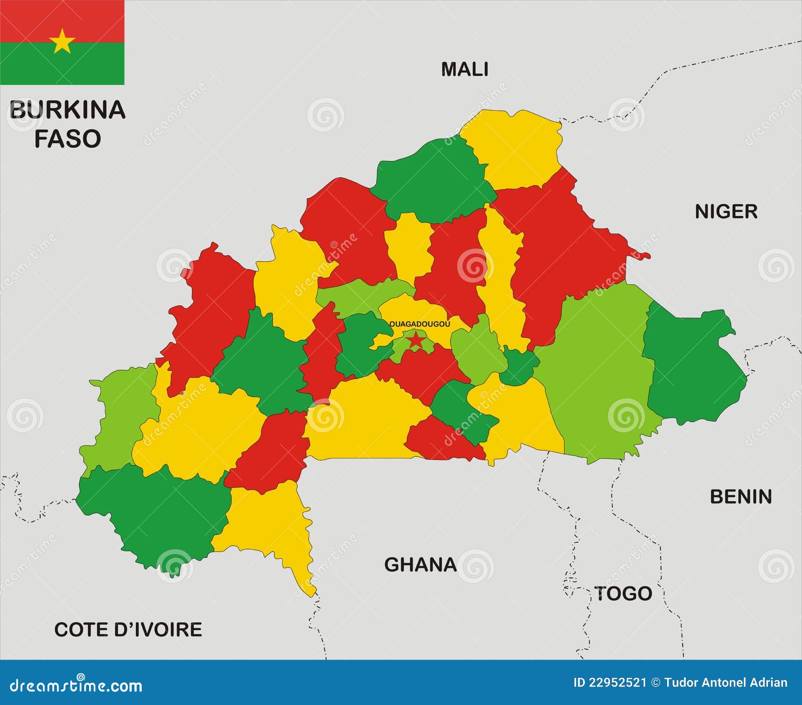 Burkina faso map stock illustration. Illustration of nation - 22952521