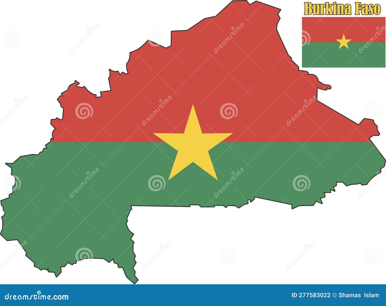 Burkina Faso Map and Flag Illustration Vector Stock Vector ...