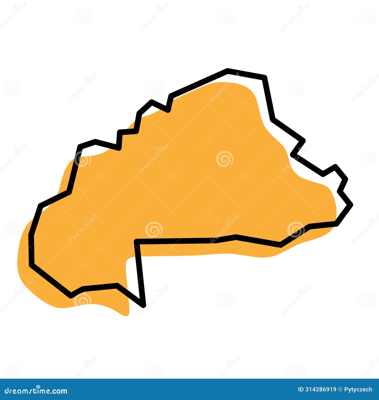Burkina Faso Simplified Vector Map Stock Vector Illustration Of State
