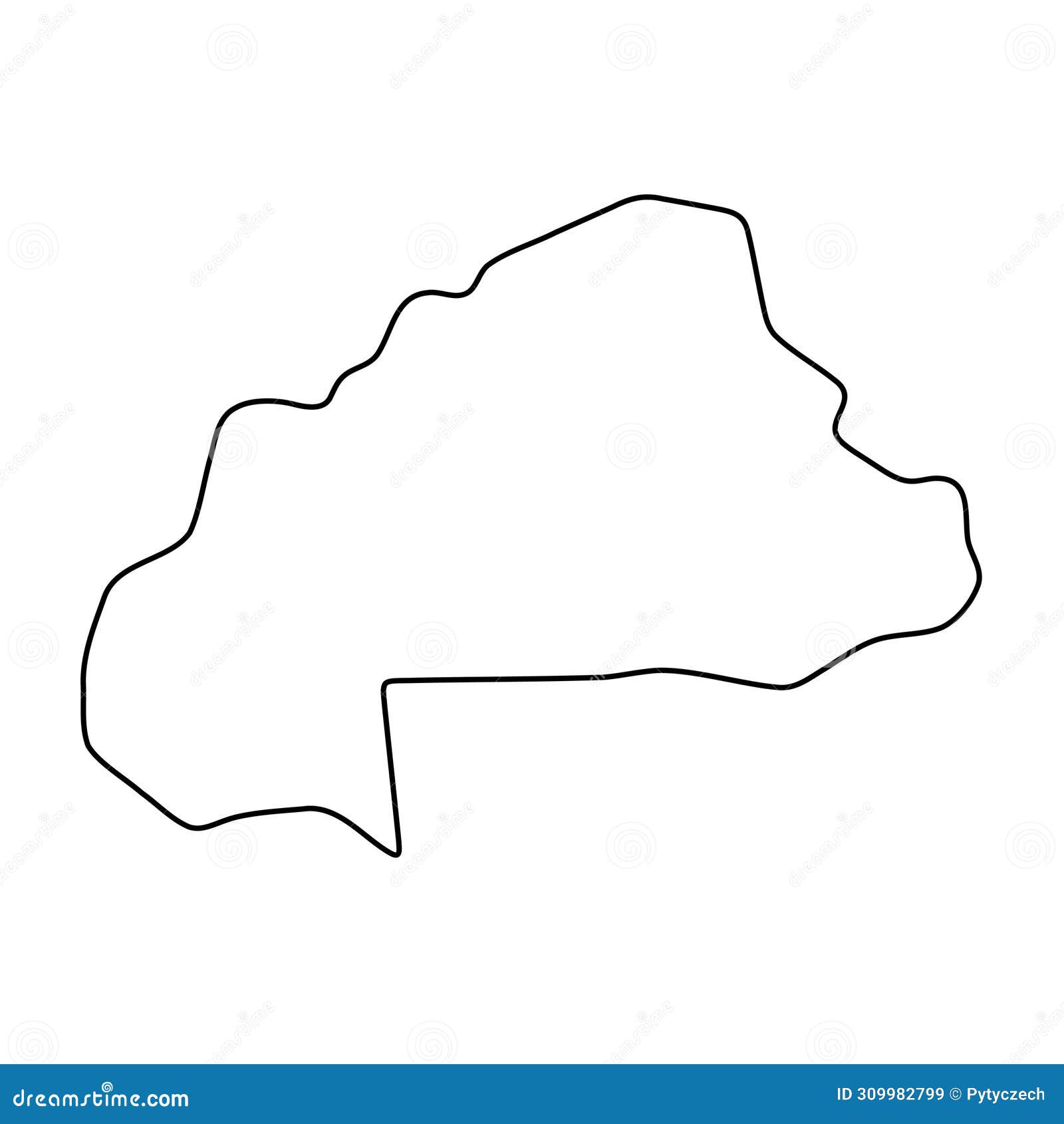 Burkina Faso Simplified Vector Outline Map Stock Vector Illustration