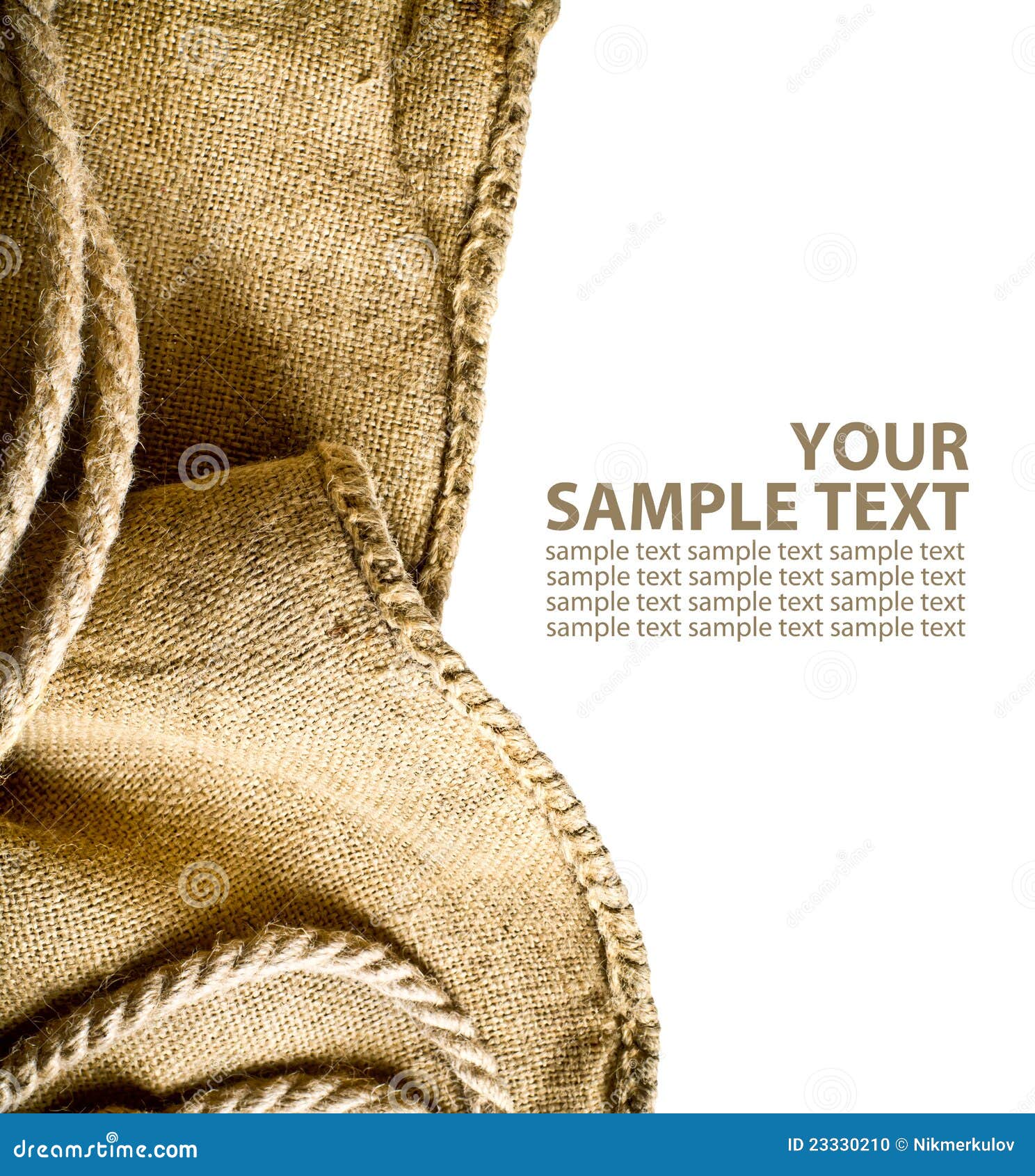 Burlap Background with Rope Stock Photo - Image of nature, linen: 23330210