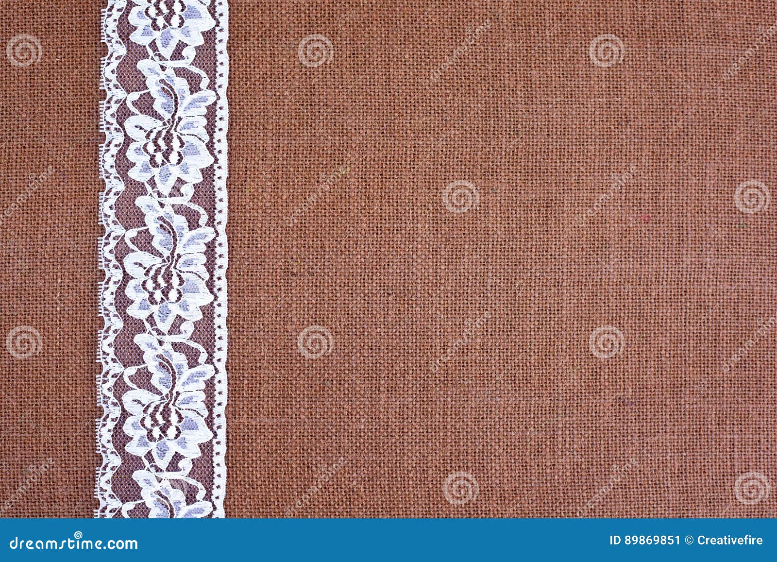 Burlap Background - White Lace Stock Image - Image of textile, burlap ...