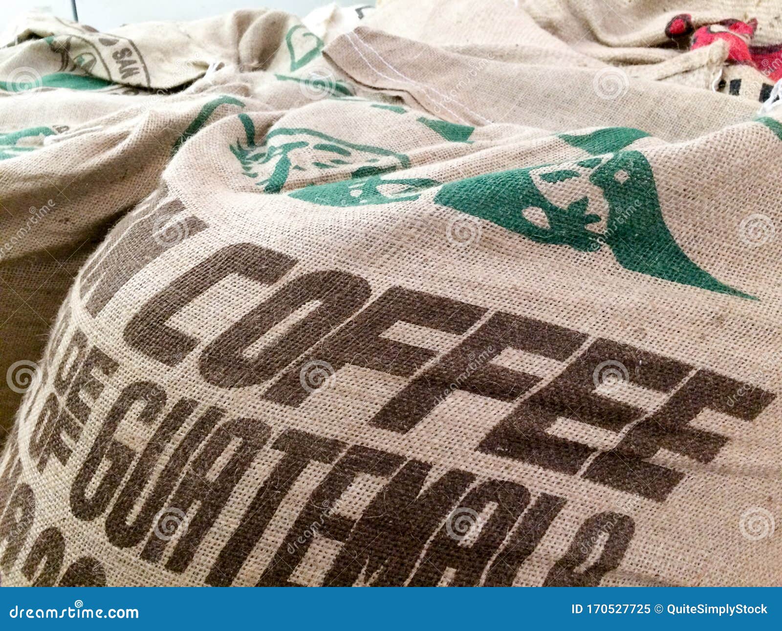 Burlap Coffee bean bags editorial image. Image of arabica - 170527725