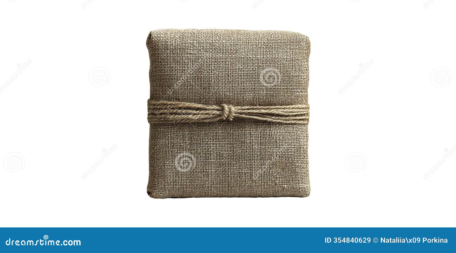 Burlap Fabric Sack with Rope Tie Isolated on Transparent Background ...