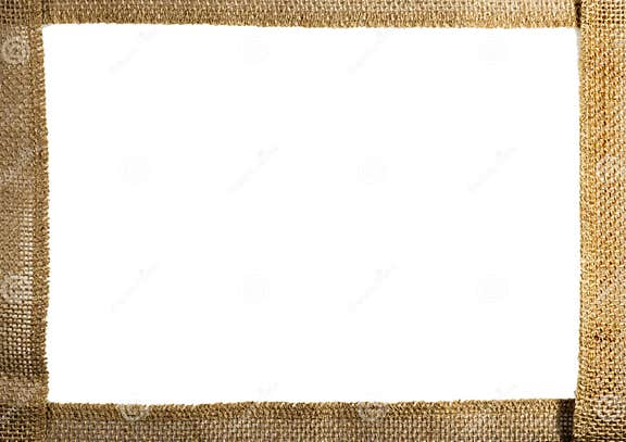 Burlap Frame Natural on White Stock Photo - Image of naturally ...
