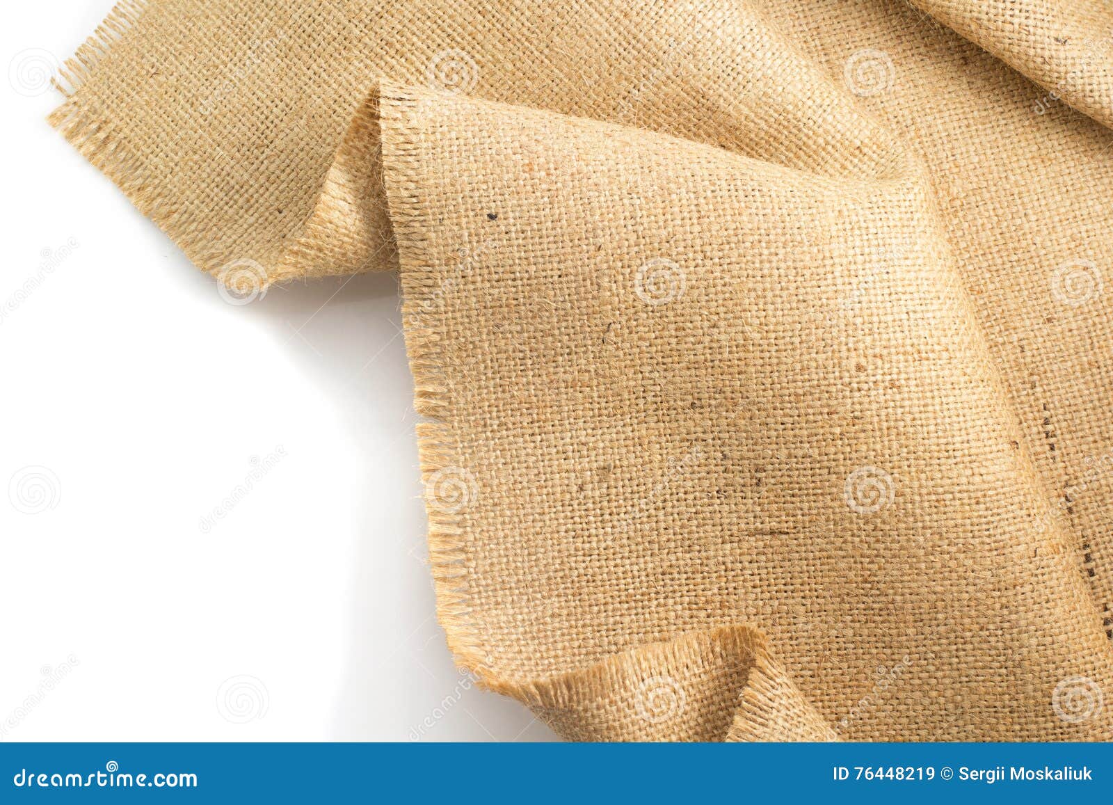 Burlap Hessian Sacking Isolated on White Stock Image - Image of coarse ...