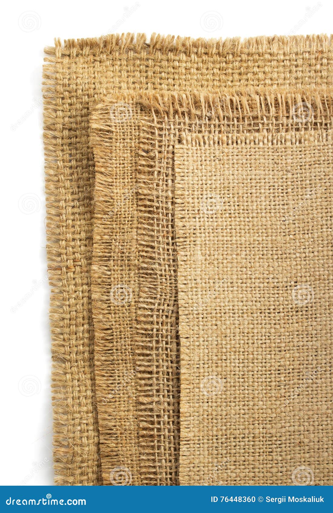 Burlap Hessian Sacking Isolated on White Stock Photo - Image of rough ...