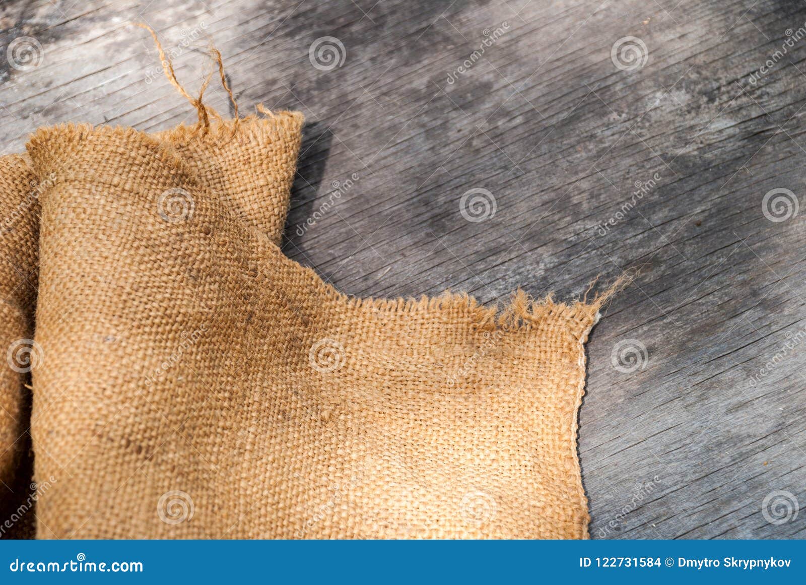 Burlap Hessian Sacking on Wooden Background Stock Photo - Image of ...