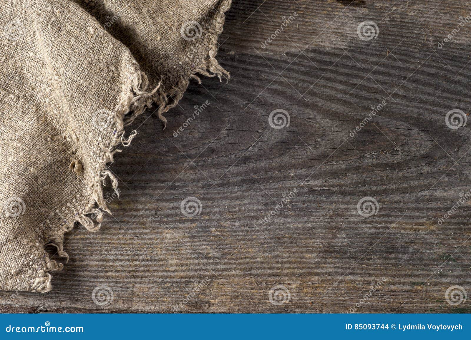 Burlap Hessian Sacking on Wooden Background Stock Photo - Image of aged ...