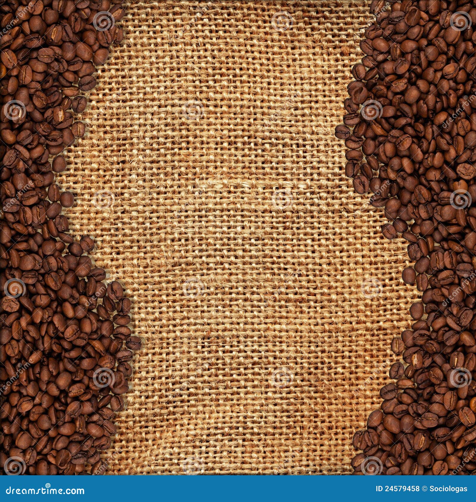 Burlap Material with Coffee Beans Stock Photo - Image of heap, macro ...