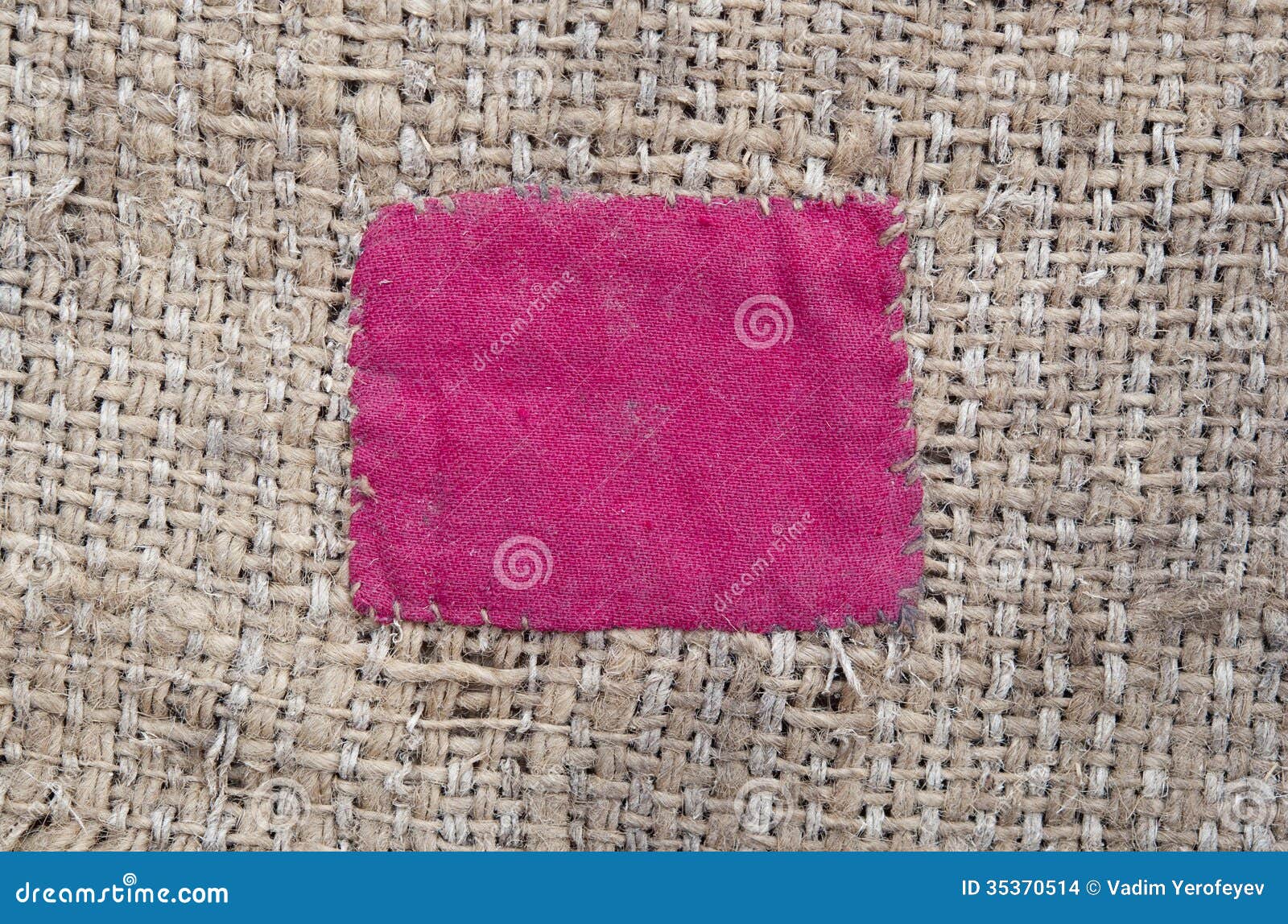 Burlap with red patch stock photo. Image of patch, cotton - 35370514